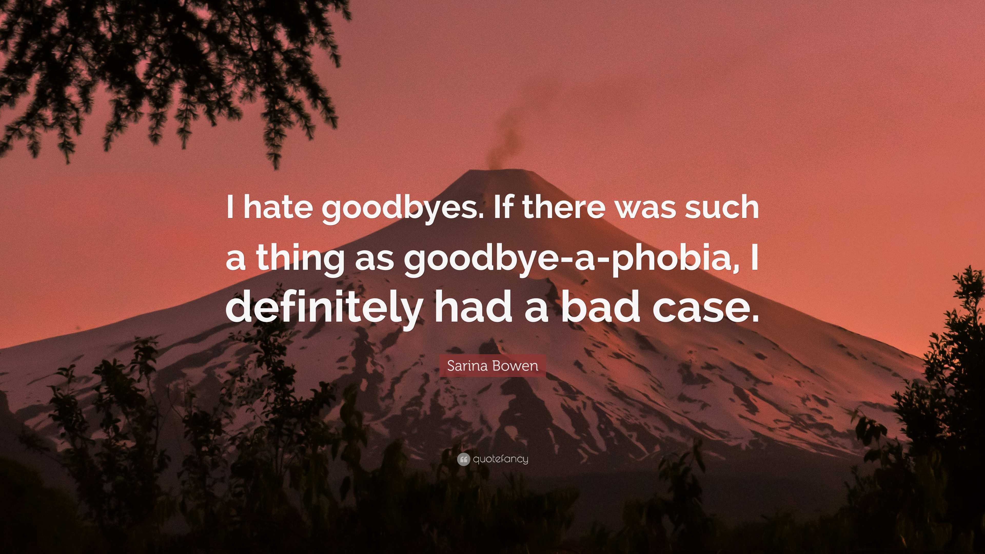 Sarina Bowen Quote: “I hate goodbyes. If there was such a thing as ...
