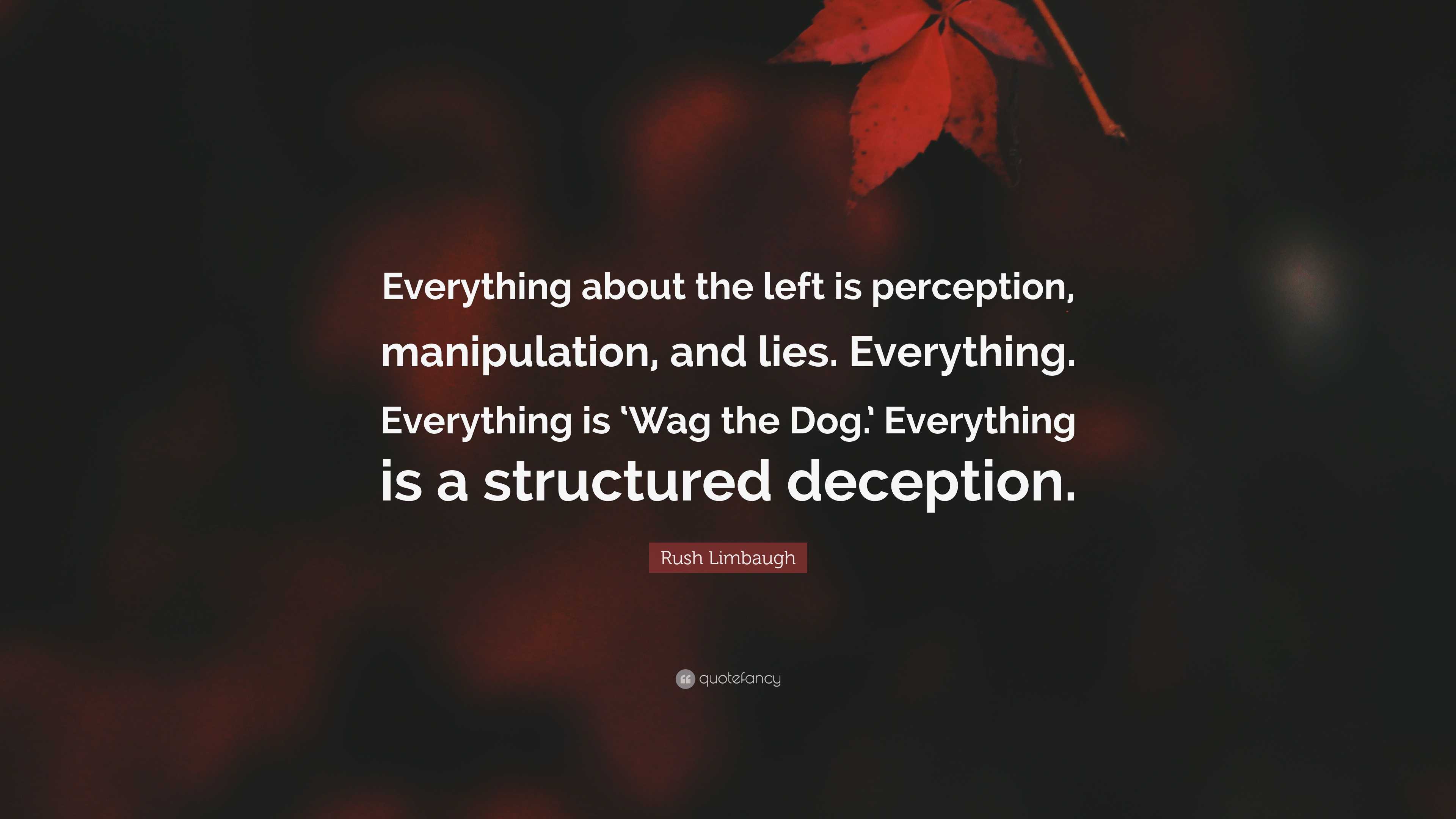 Rush Limbaugh Quote: “Everything about the left is perception ...
