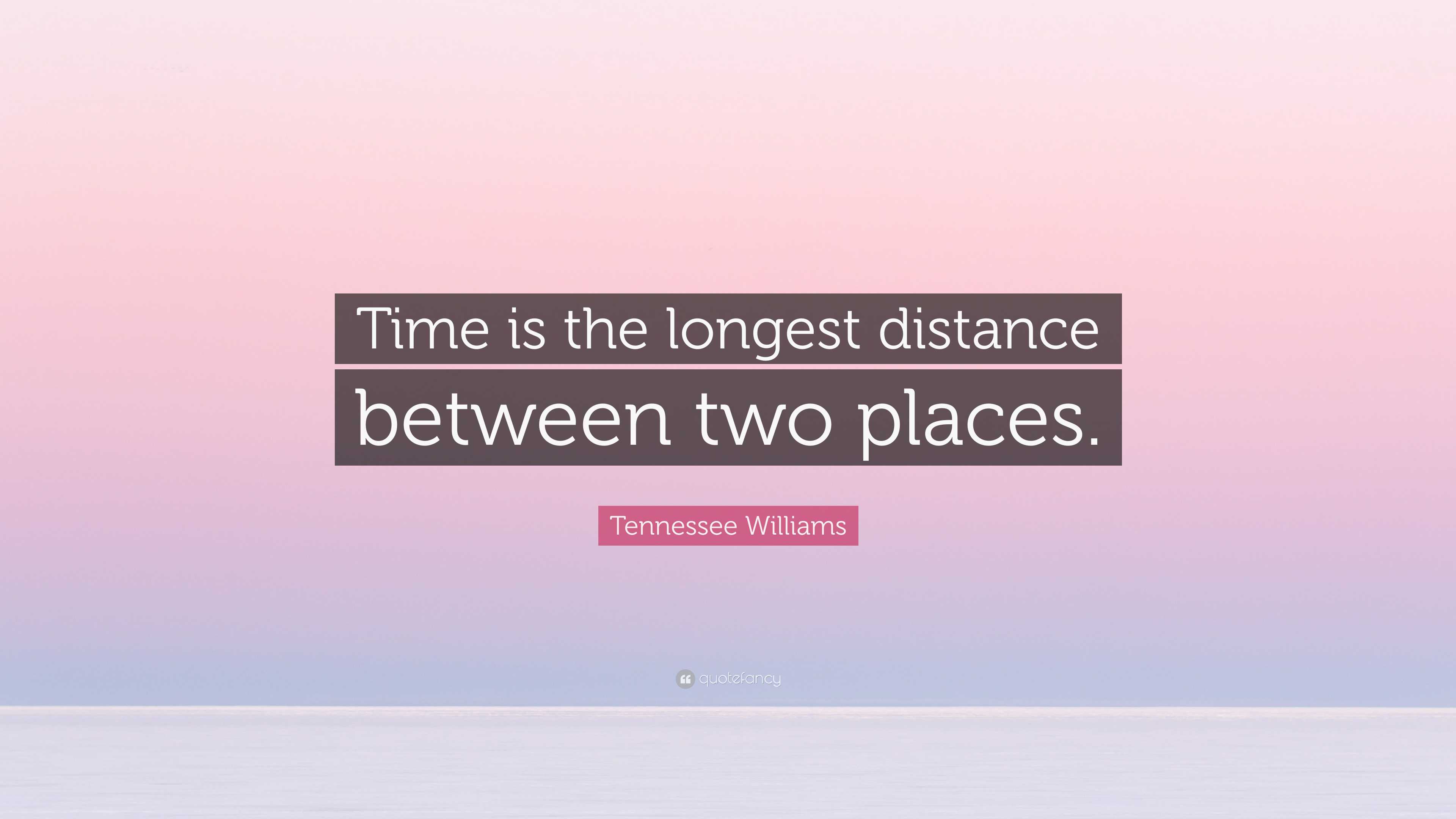 Tennessee Williams Quote: “Time is the longest distance between two ...
