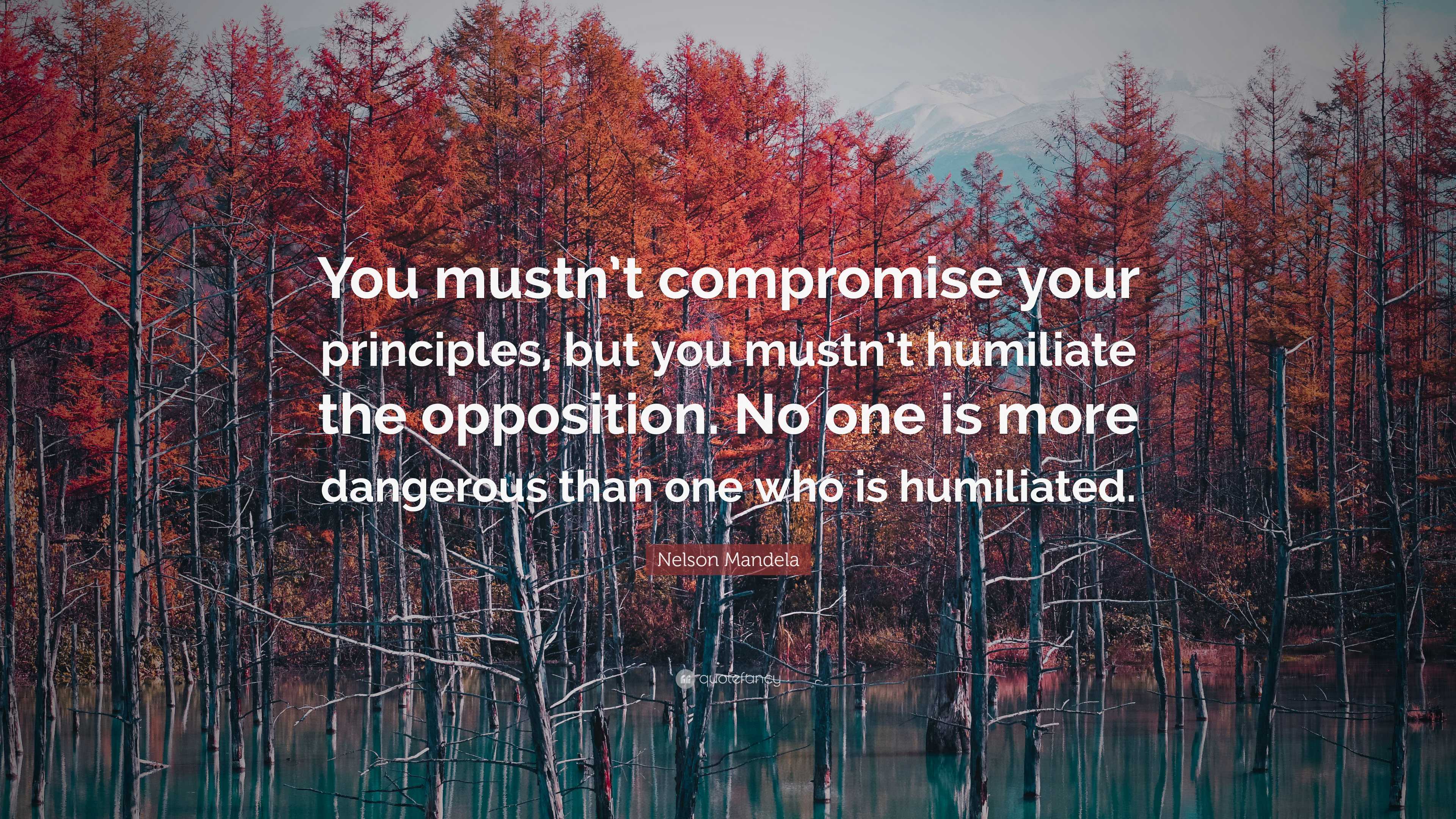 Nelson Mandela Quote: “You mustn’t compromise your principles, but you ...
