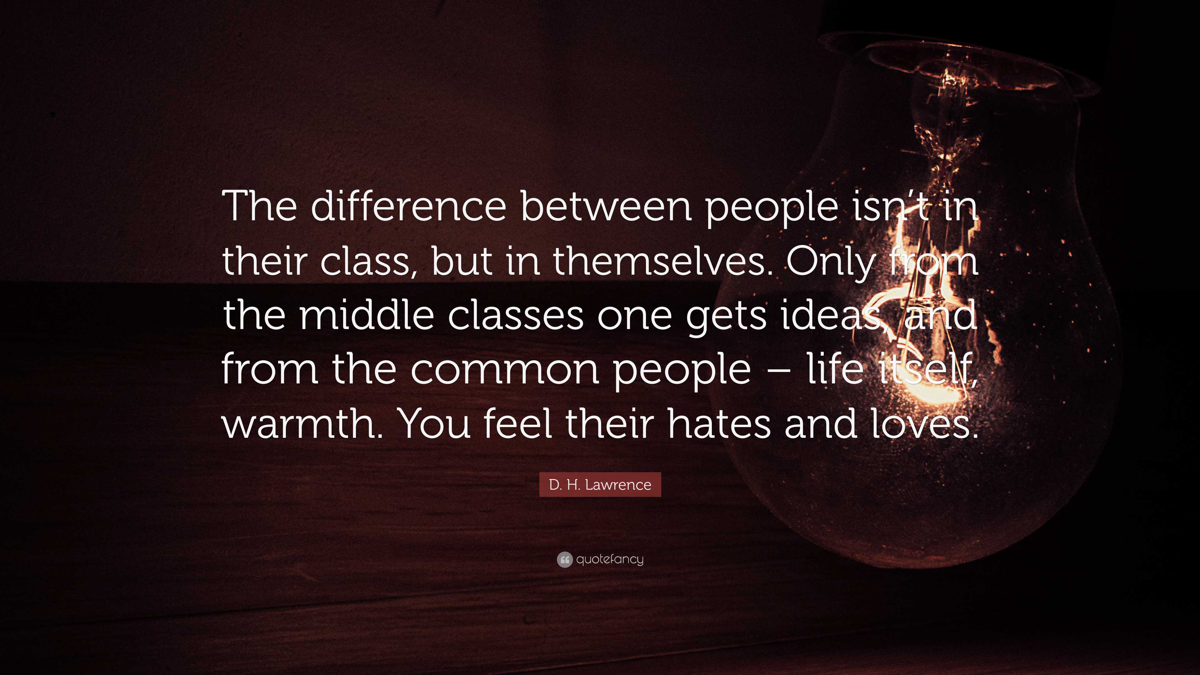 D. H. Lawrence Quote: “The difference between people isn’t in their ...
