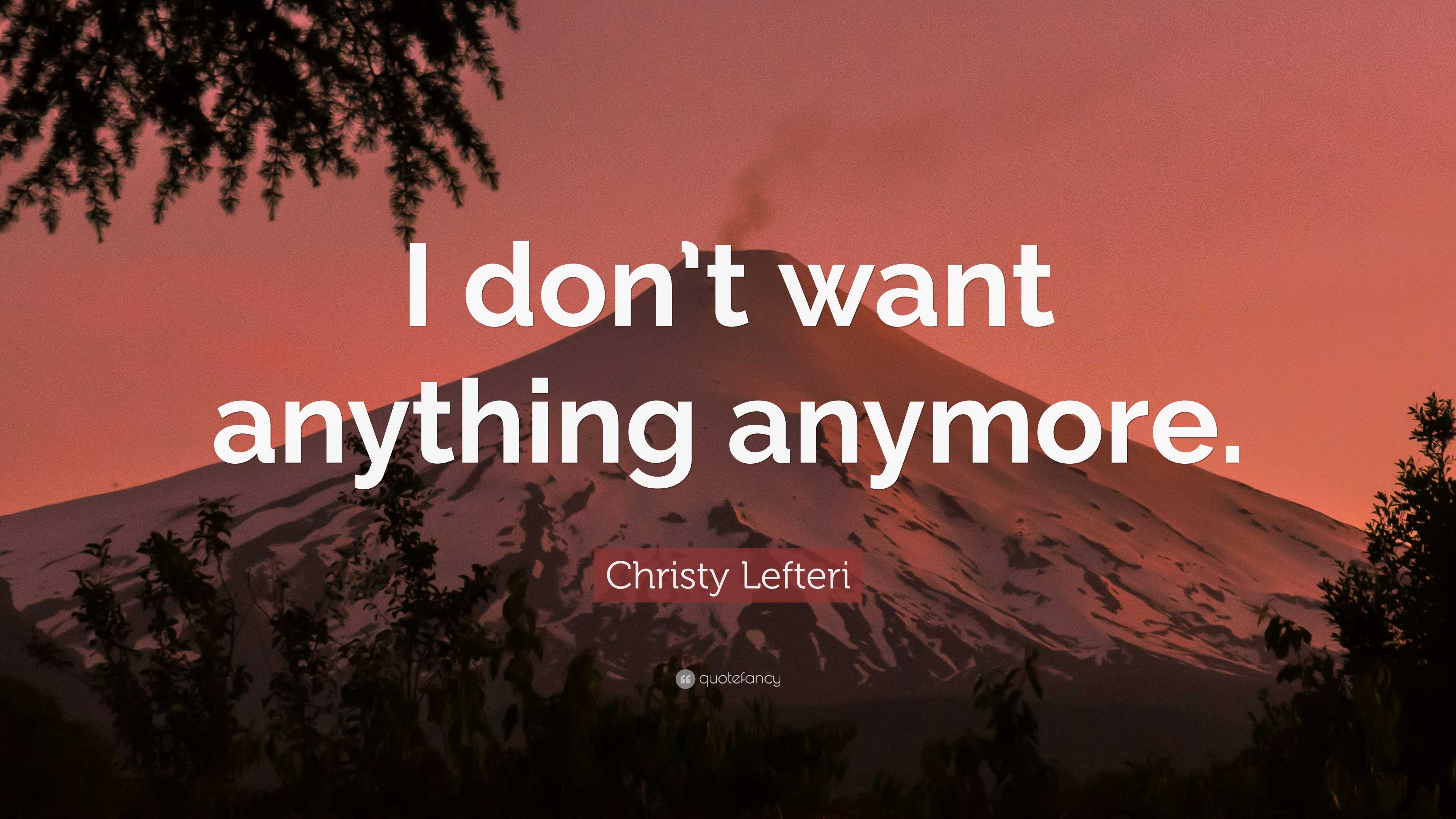 Christy Lefteri Quote: “I don’t want anything anymore.”