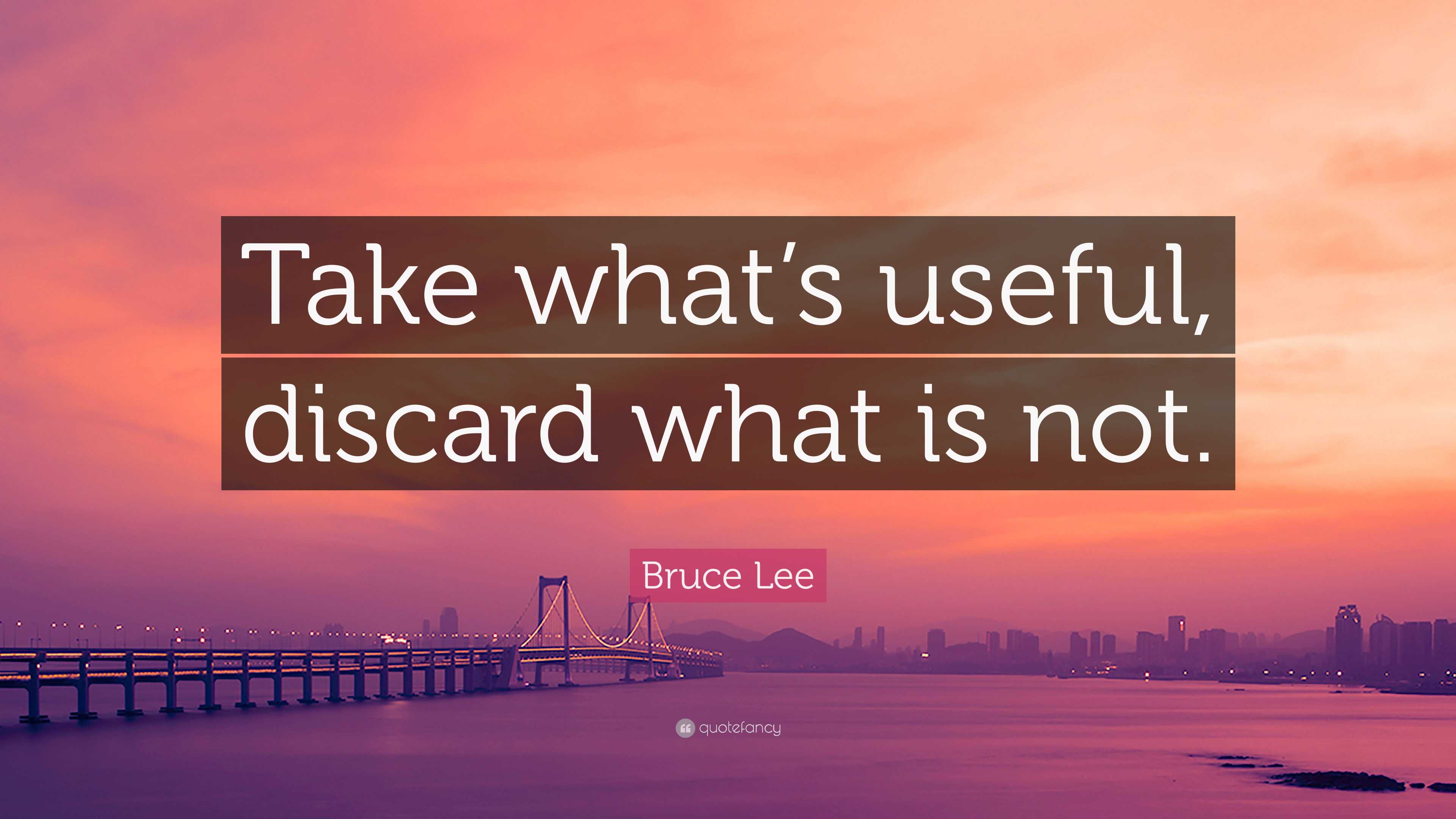 Bruce Lee Quote: “Take what’s useful, discard what is not.”