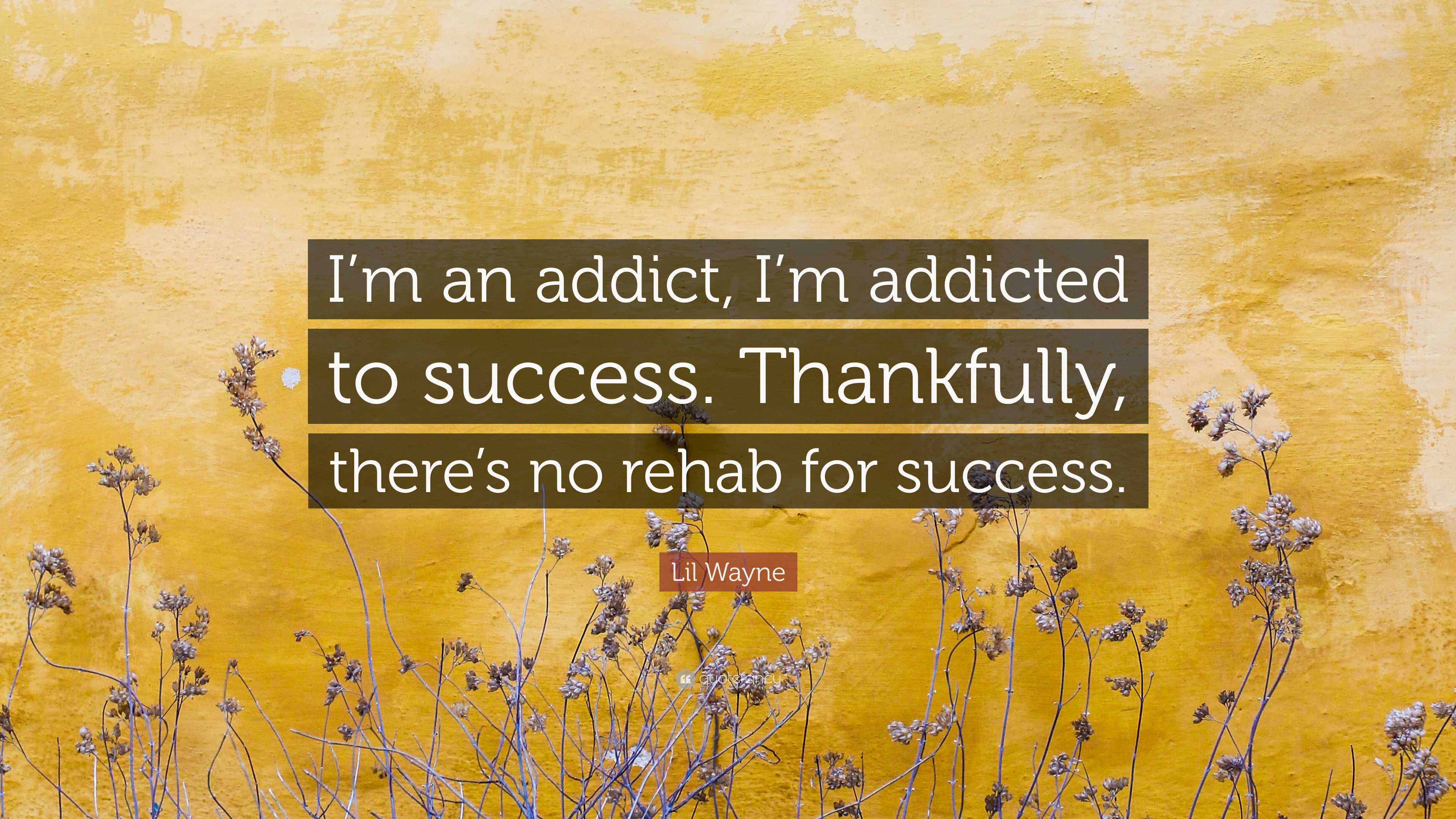 Lil Wayne Quote: “I’m an addict, I’m addicted to success. Thankfully ...