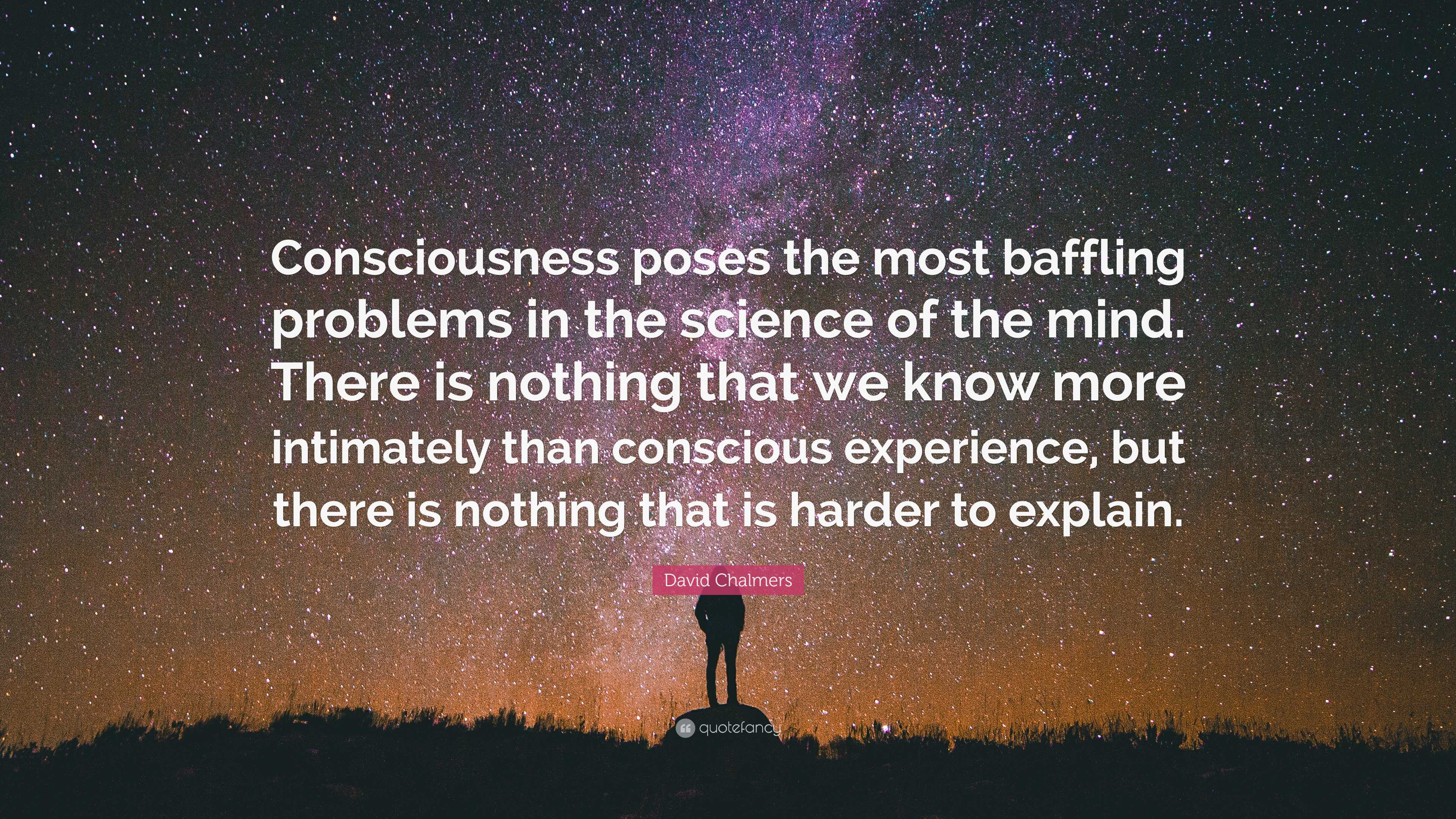 David Chalmers Quote: “Consciousness poses the most baffling problems ...