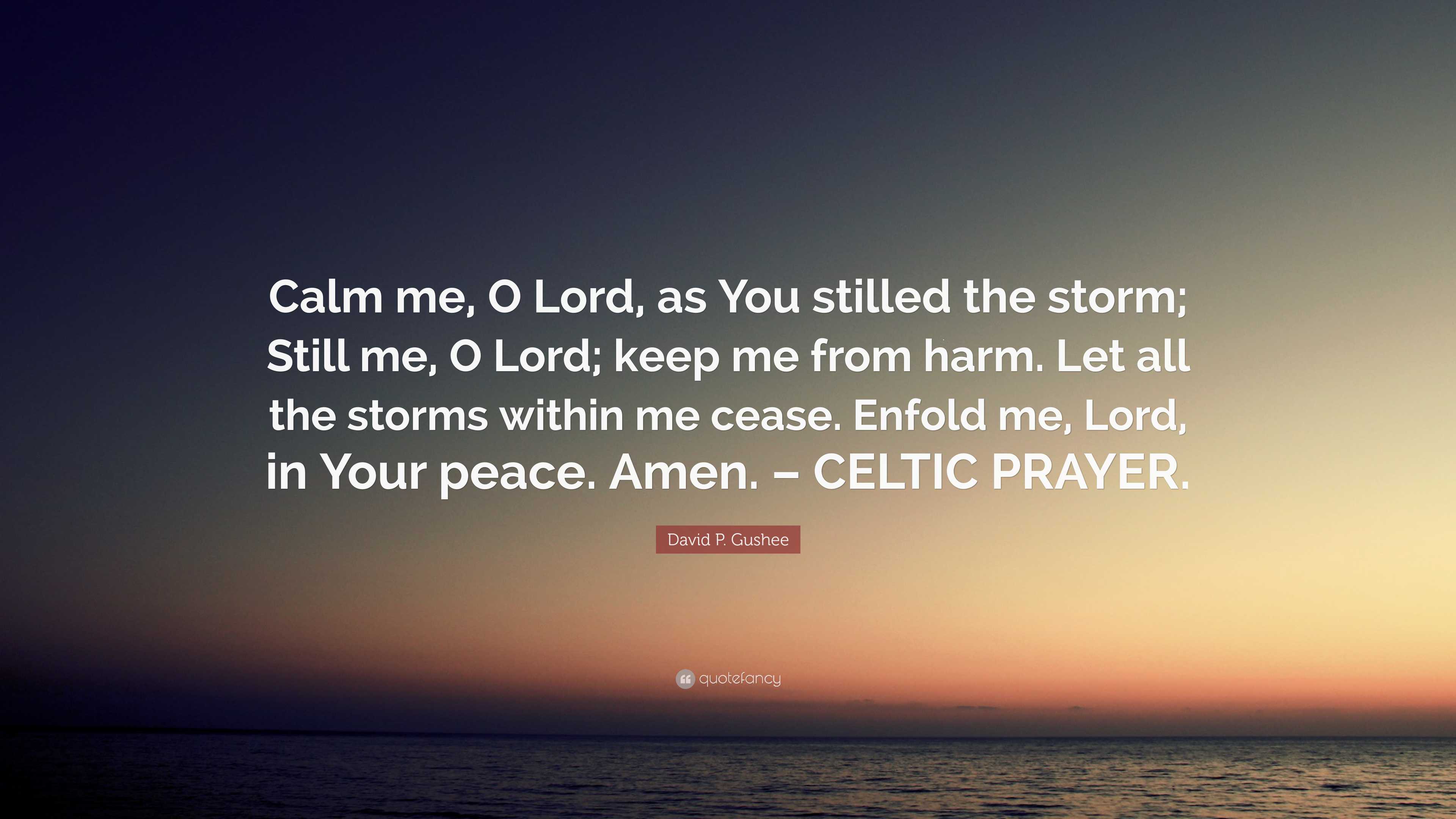 David P. Gushee Quote: “Calm me, O Lord, as You stilled the storm ...