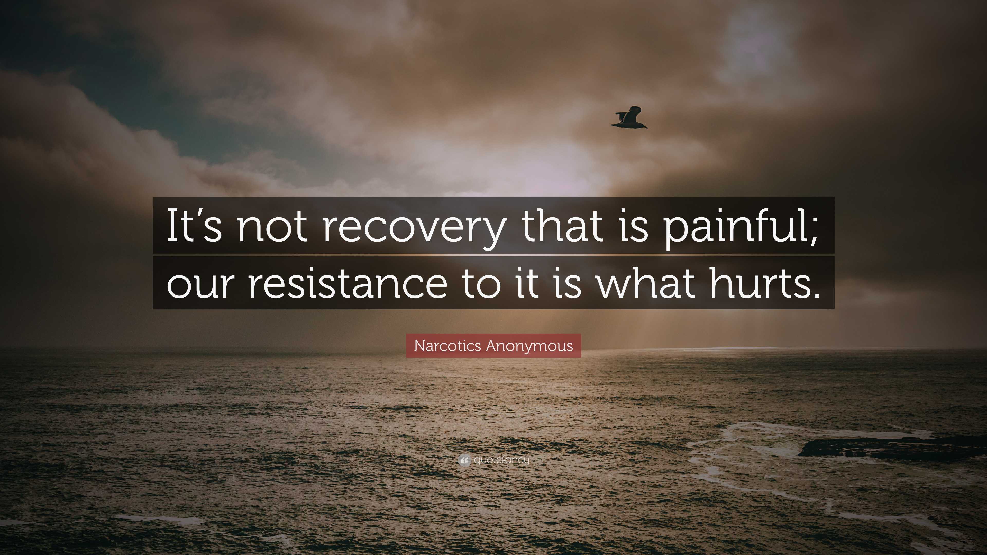 Narcotics Anonymous Quote: “It’s not recovery that is painful; our ...
