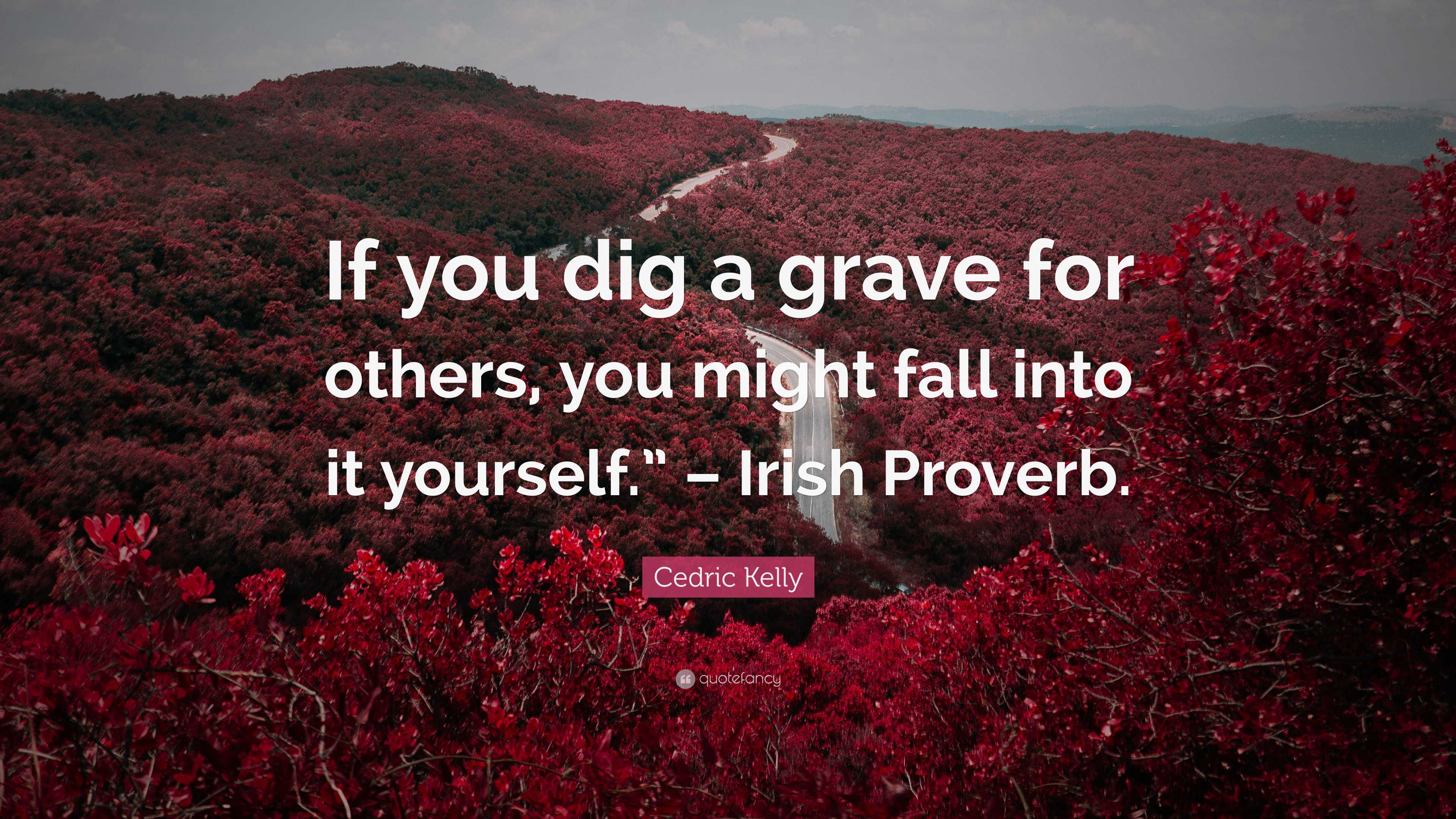 Cedric Kelly Quote: “If you dig a grave for others, you might fall into ...