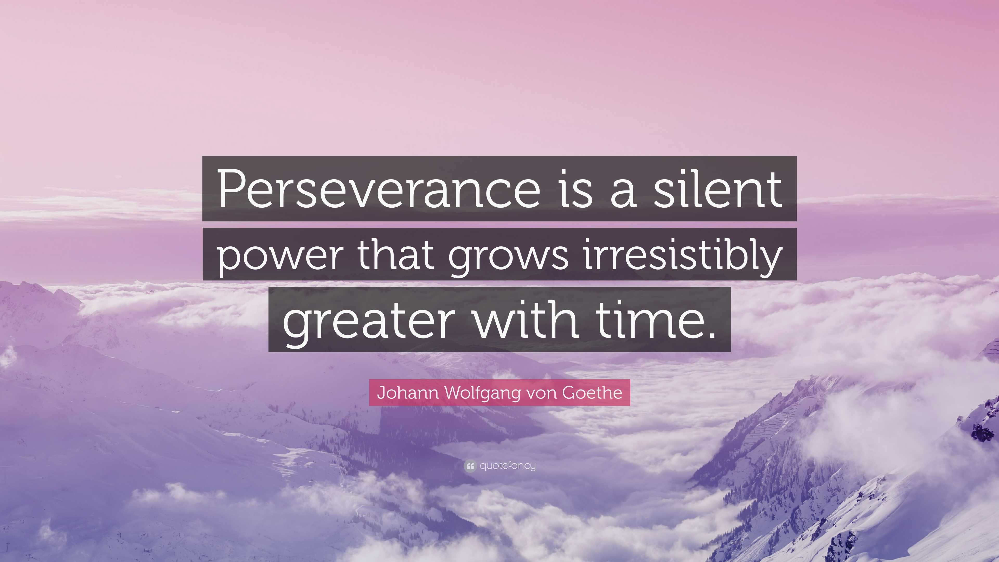 Johann Wolfgang von Goethe Quote: “Perseverance is a silent power that ...
