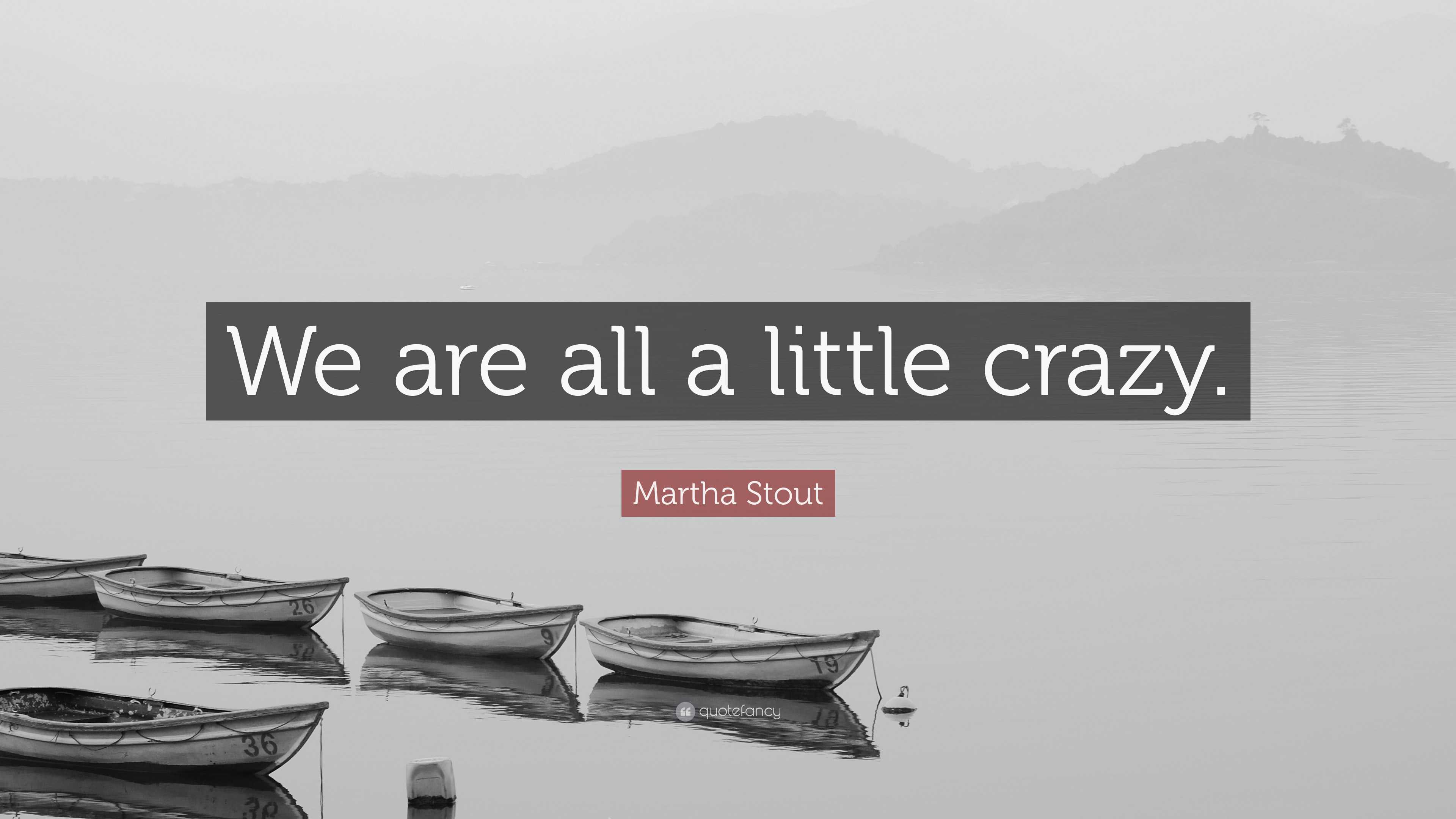 Martha Stout Quote: “We are all a little crazy.”