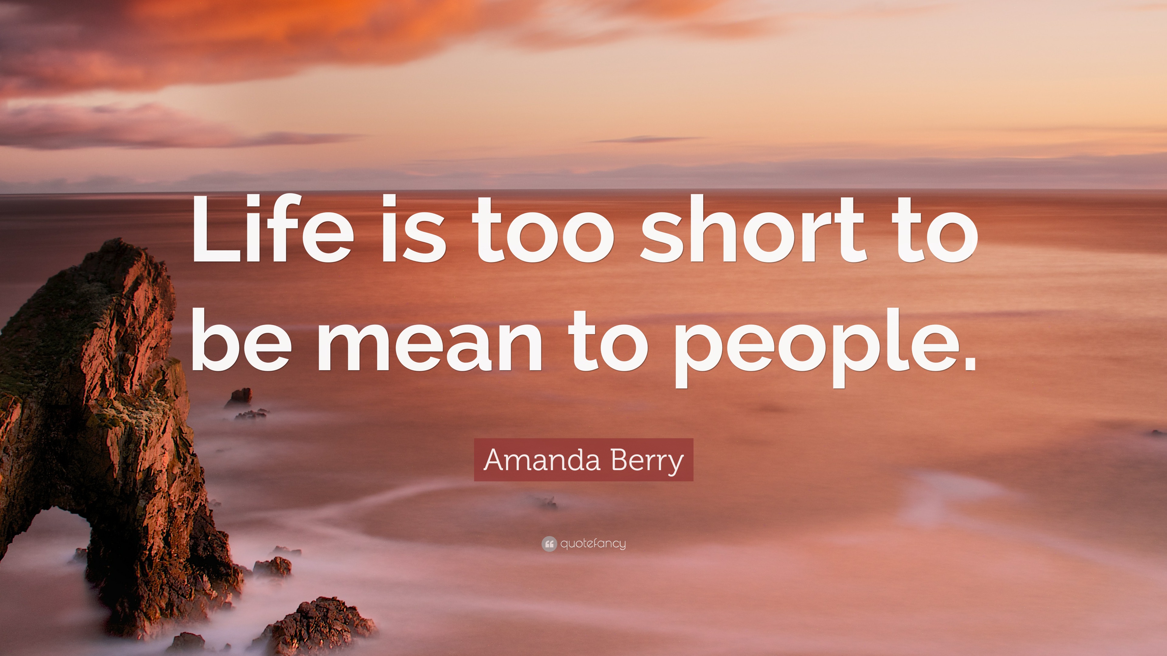 Amanda Berry Quote: “Life is too short to be mean to people.”