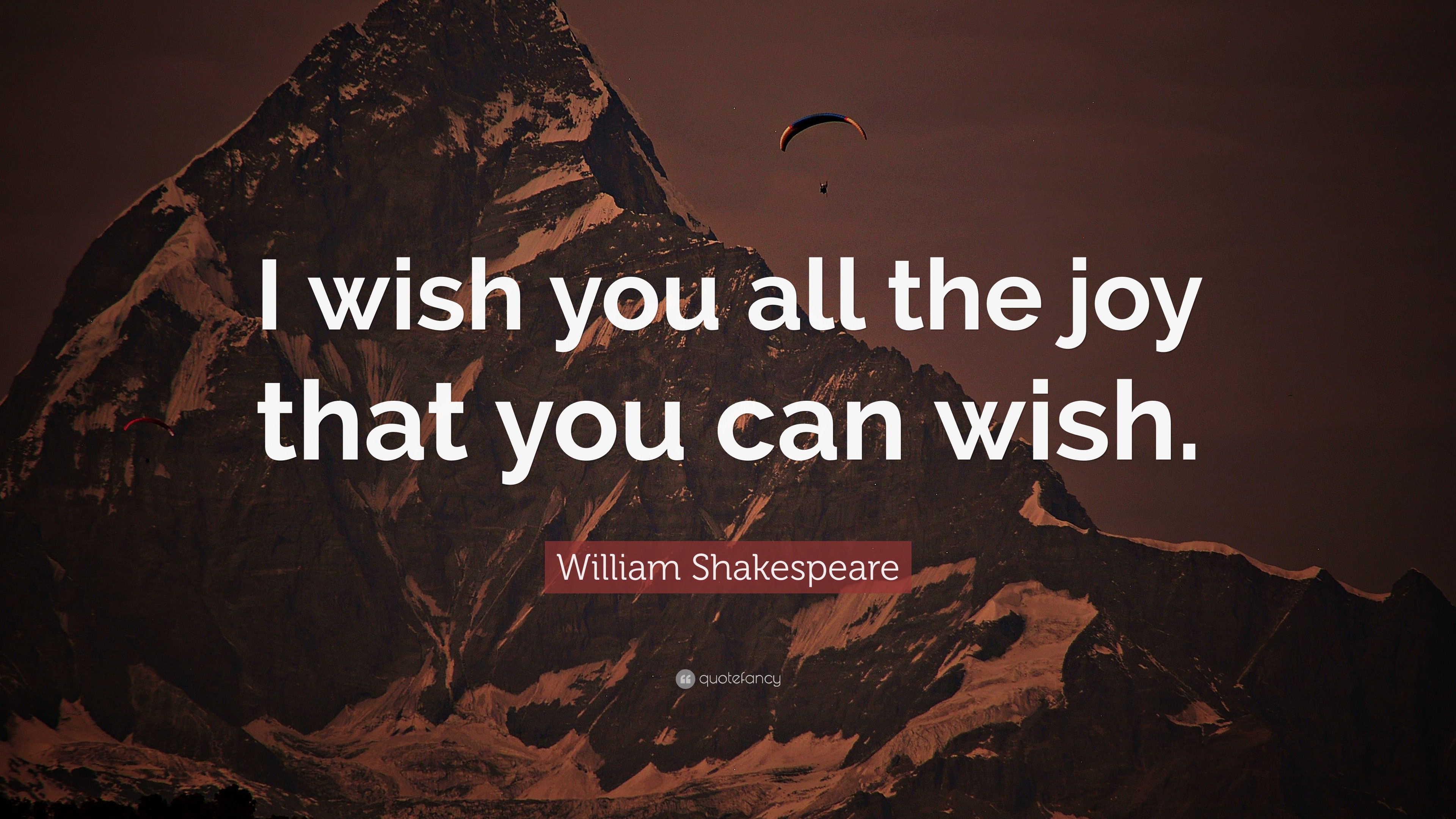 William Shakespeare Quote: “I wish you all the joy that you can wish.”