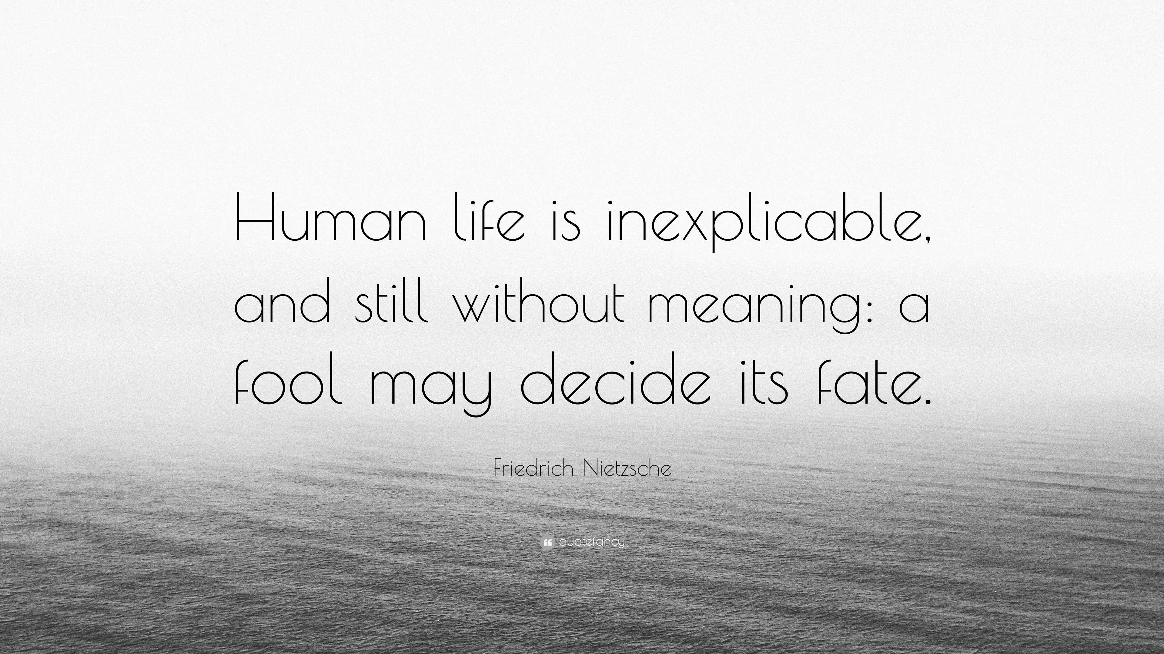 Friedrich Nietzsche Quote: “Human life is inexplicable, and still ...