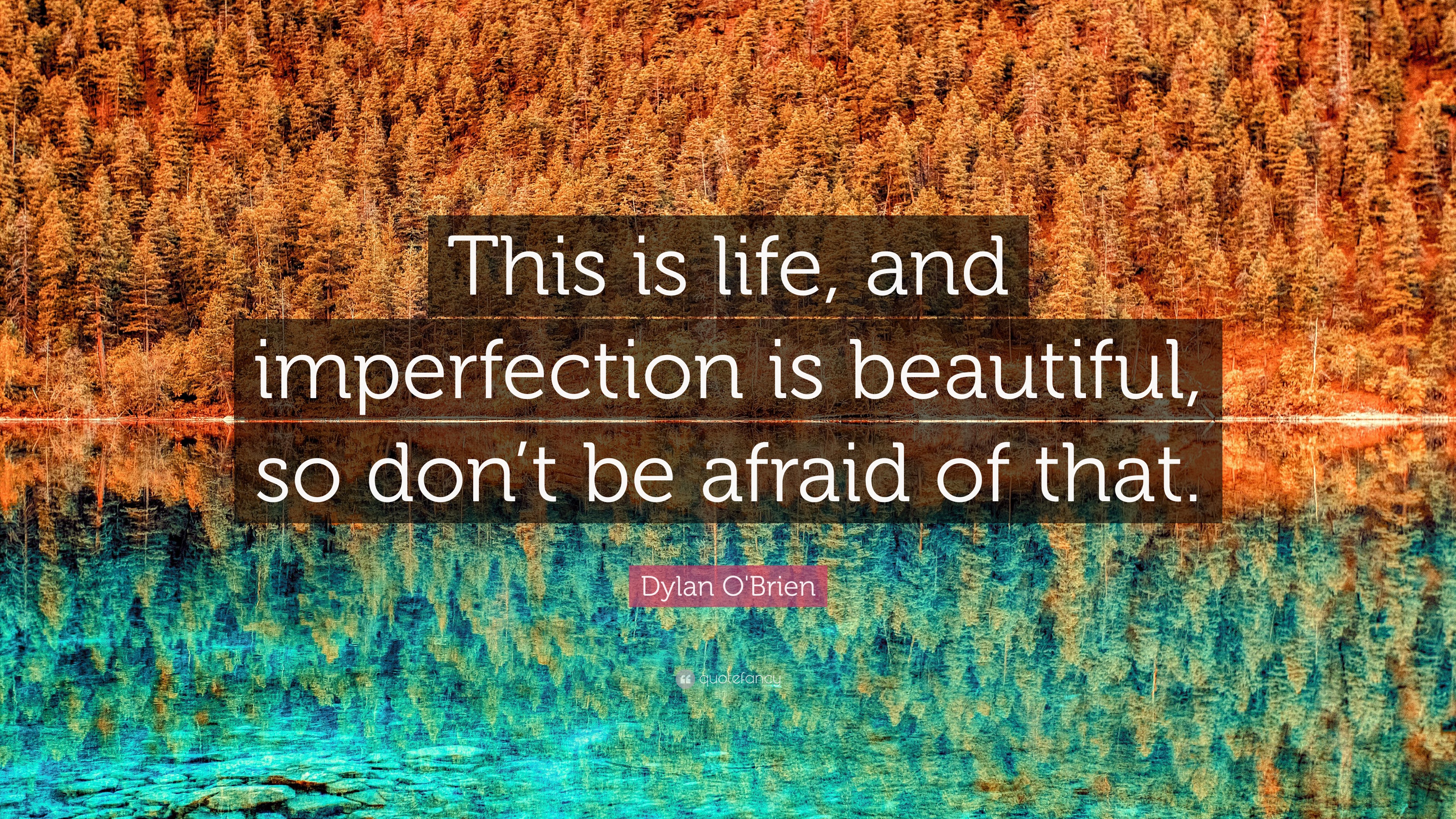 Dylan O'Brien Quote: “This is life, and imperfection is beautiful, so ...