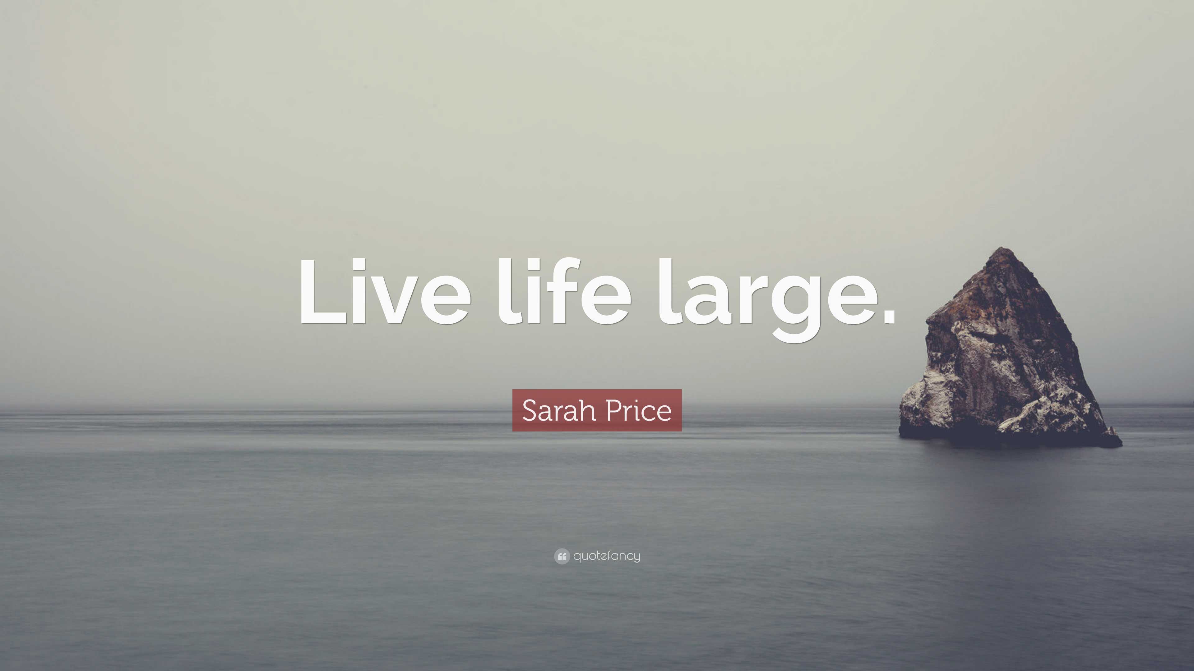 Sarah Price Quote: “Live life large.”