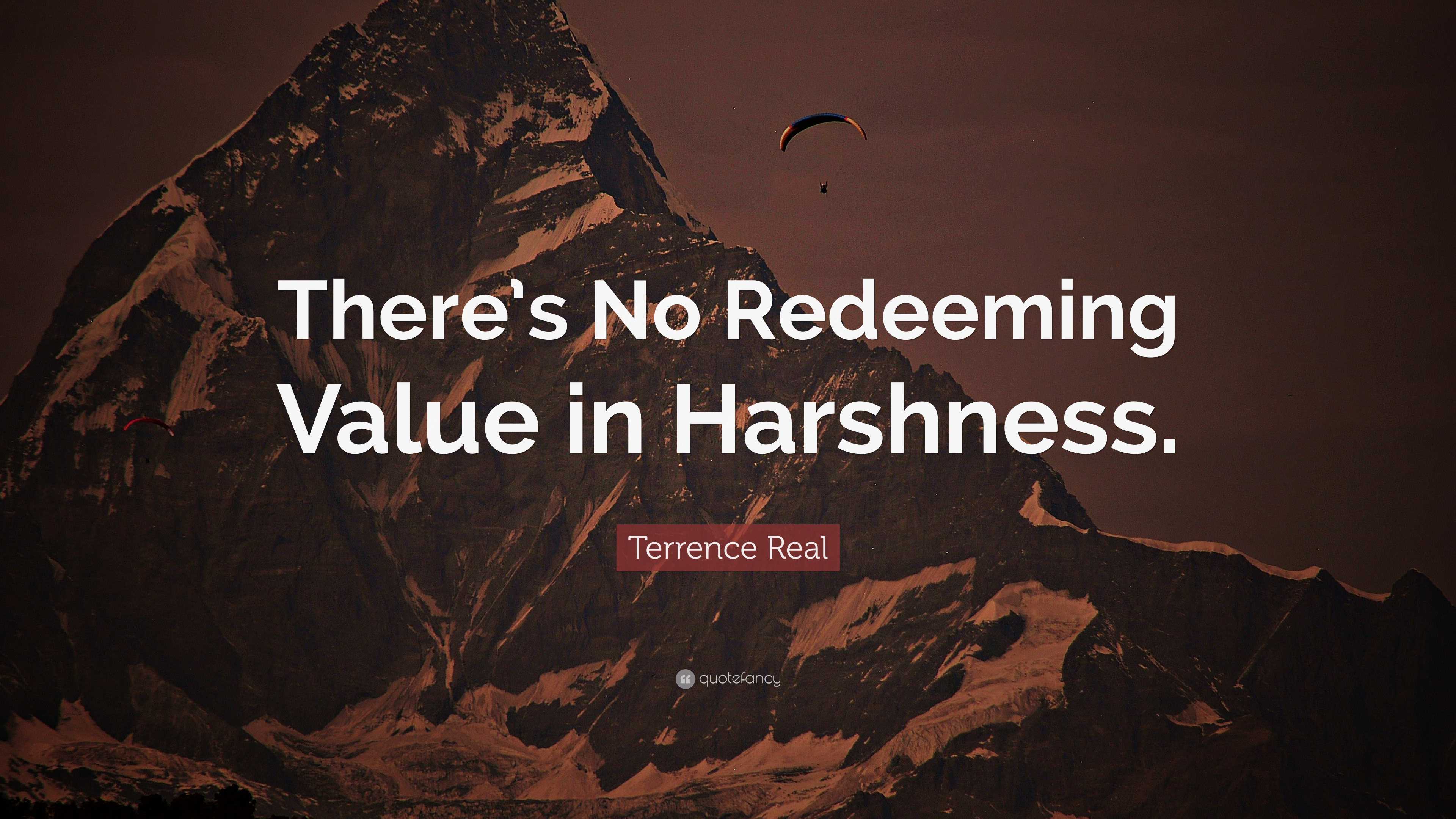 Terrence Real Quote: “There’s No Redeeming Value in Harshness.”