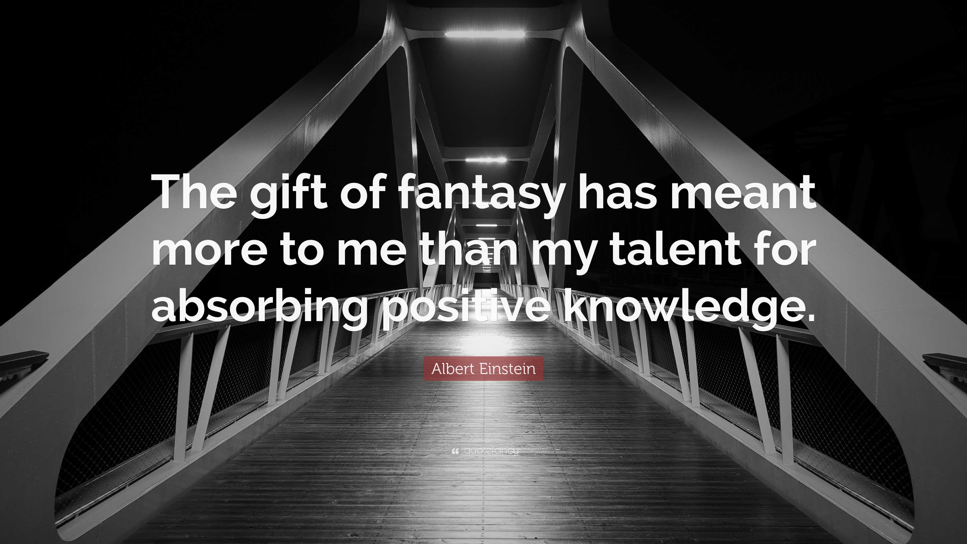 Albert Einstein Quote: “The gift of fantasy has meant more to me than ...