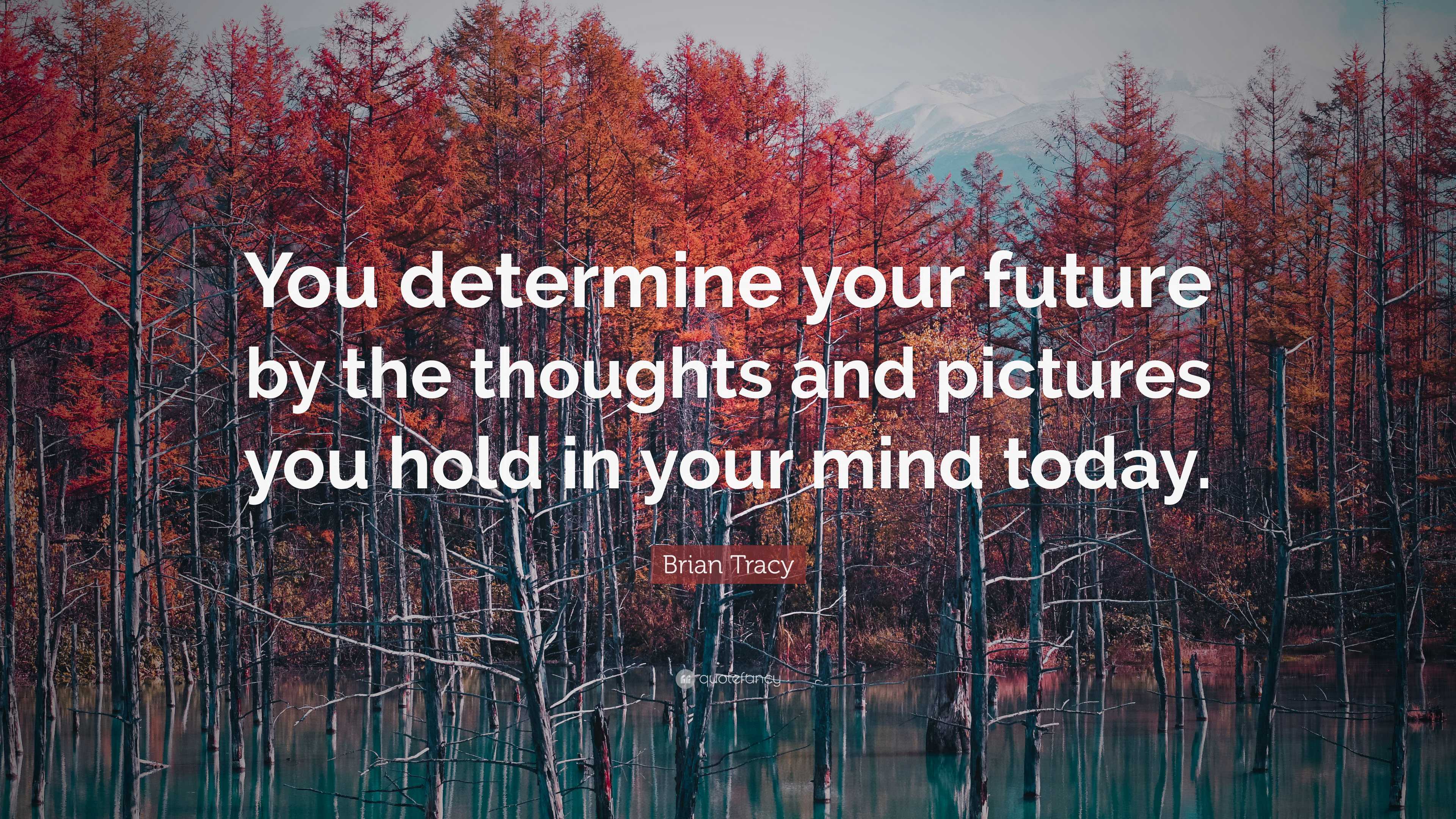 Brian Tracy Quote: “You determine your future by the thoughts and ...