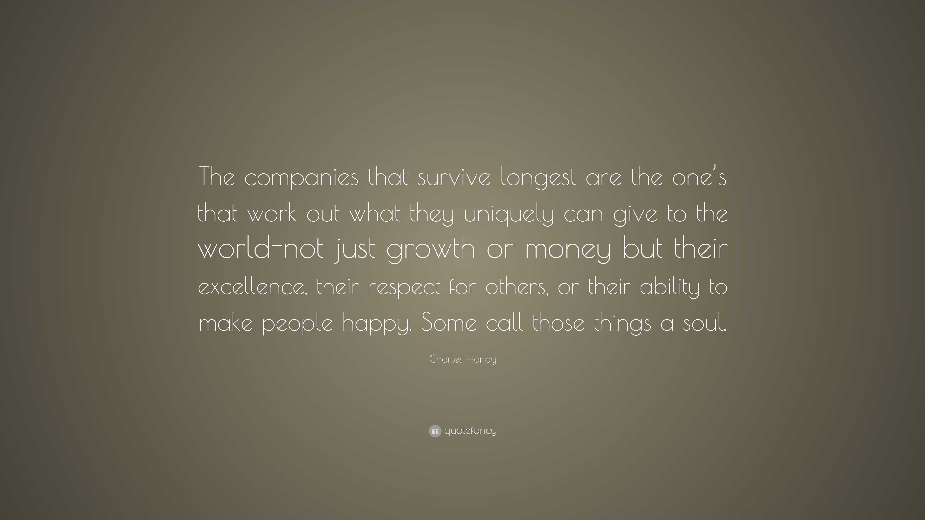 Charles Handy Quote: “The companies that survive longest are the one’s ...
