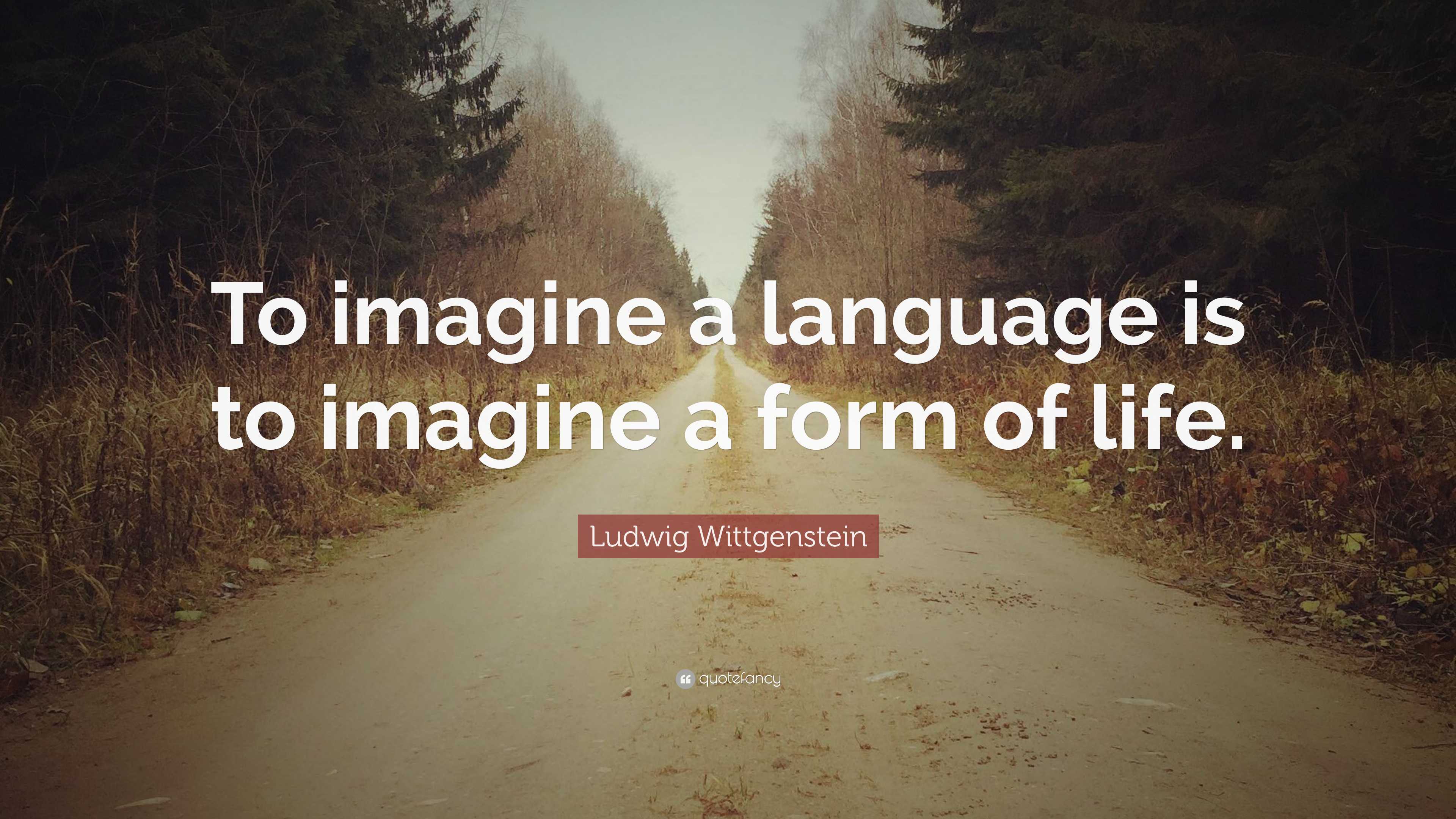 Ludwig Wittgenstein Quote: “To imagine a language is to imagine a form ...
