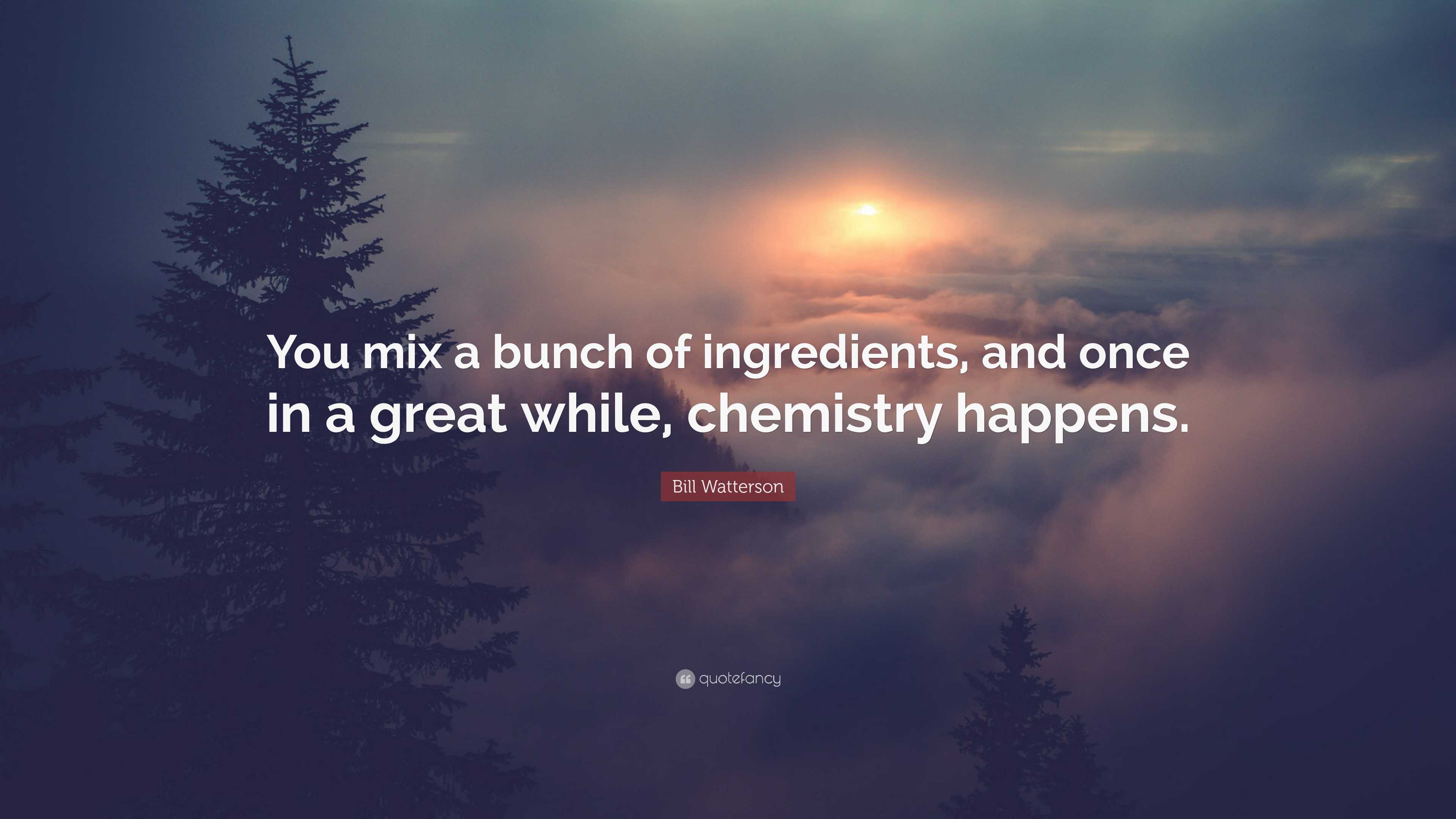 Bill Watterson Quote: “You mix a bunch of ingredients, and once in a ...
