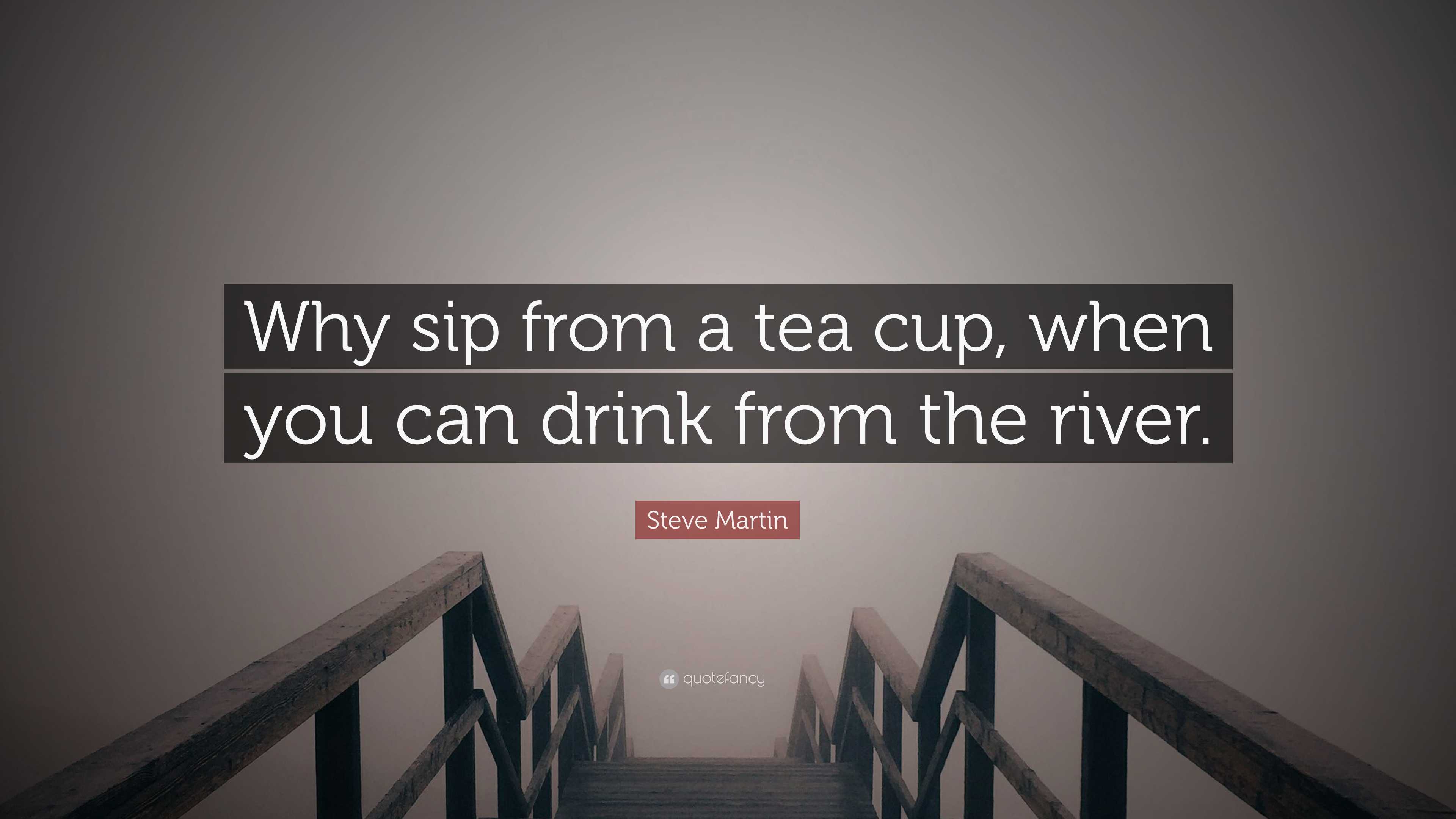 Steve Martin Quote: “Why sip from a tea cup, when you can drink from ...