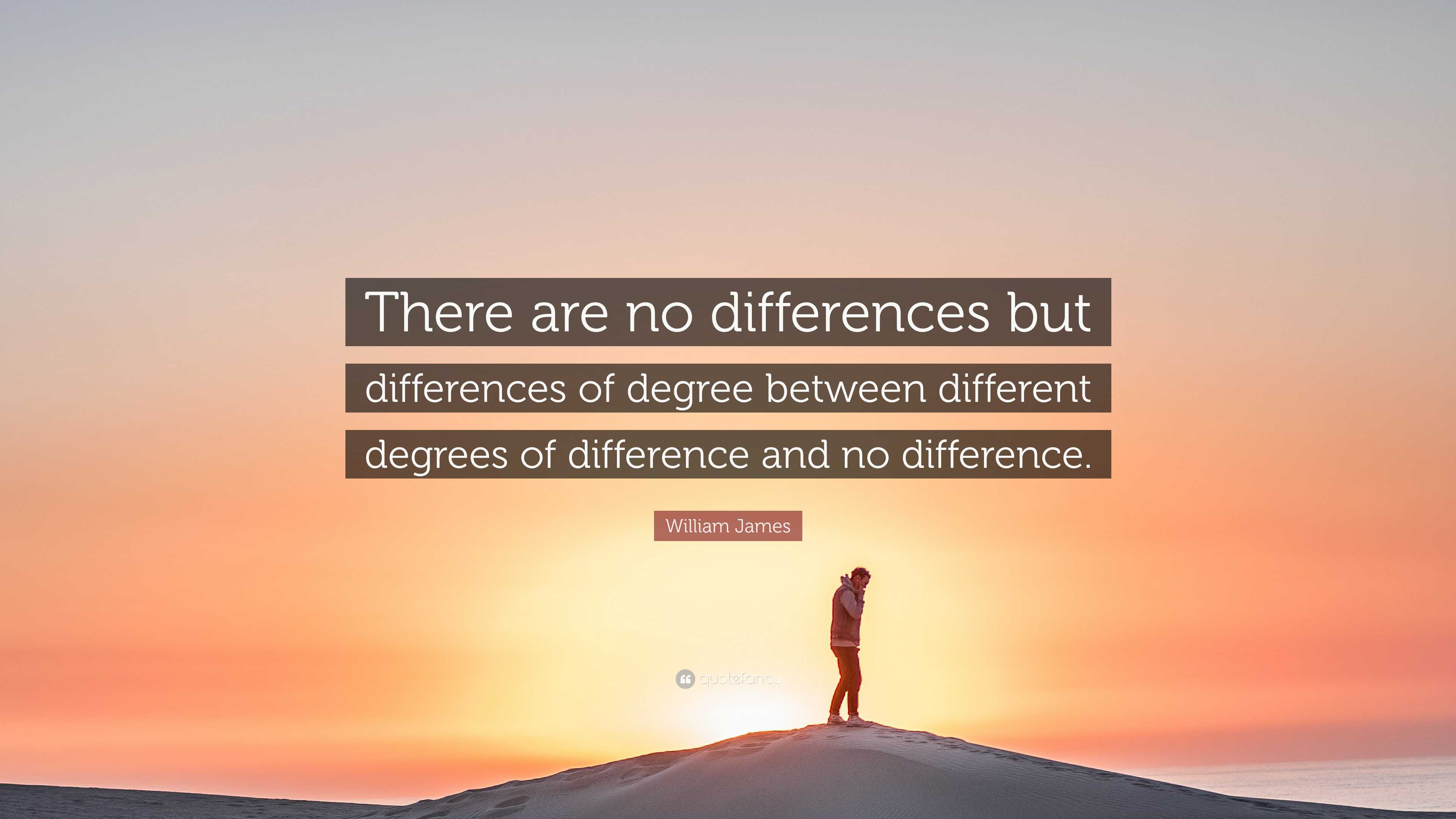 William James Quote: “There are no differences but differences of ...