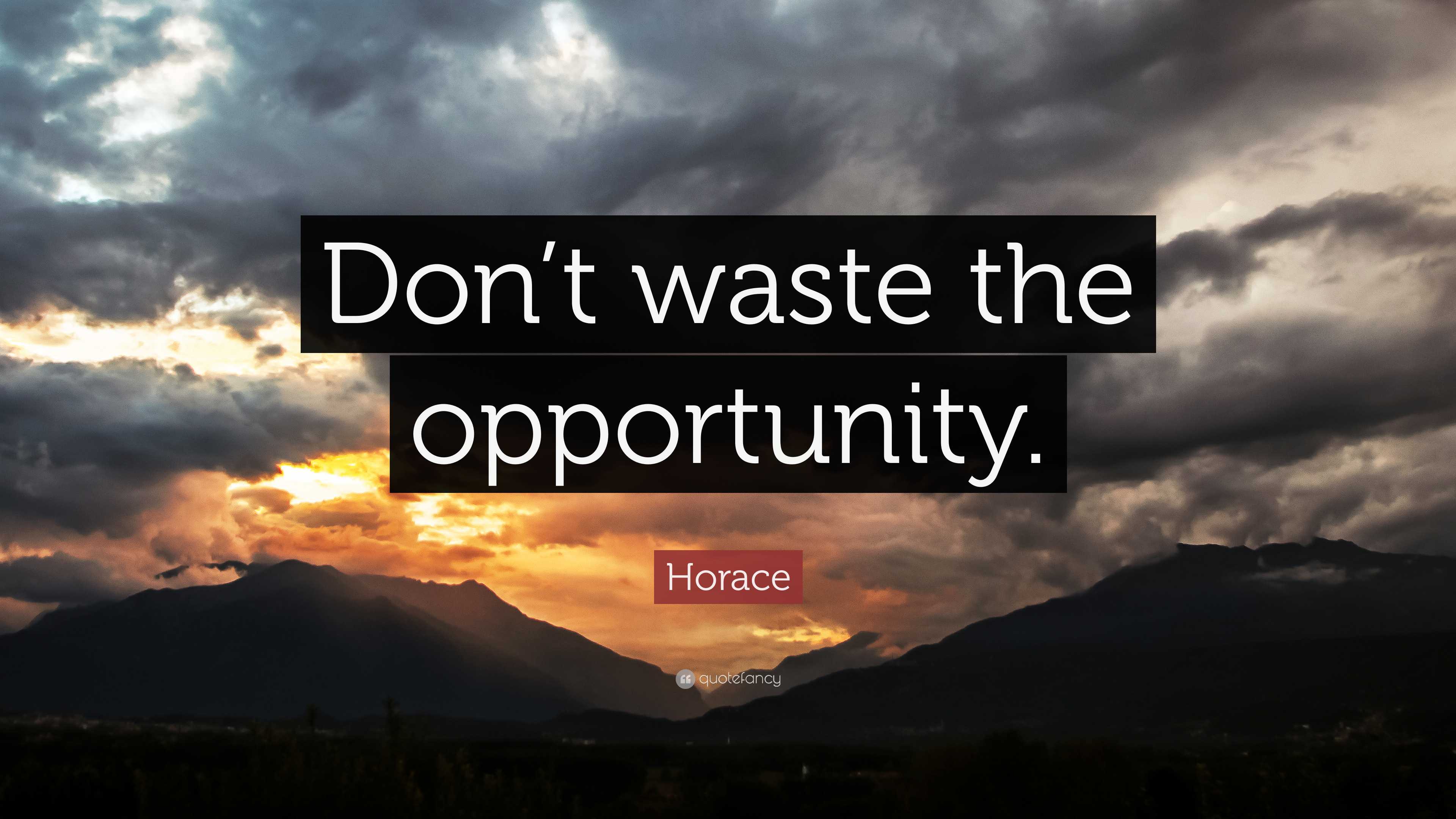 Horace Quote: “Don’t waste the opportunity.”