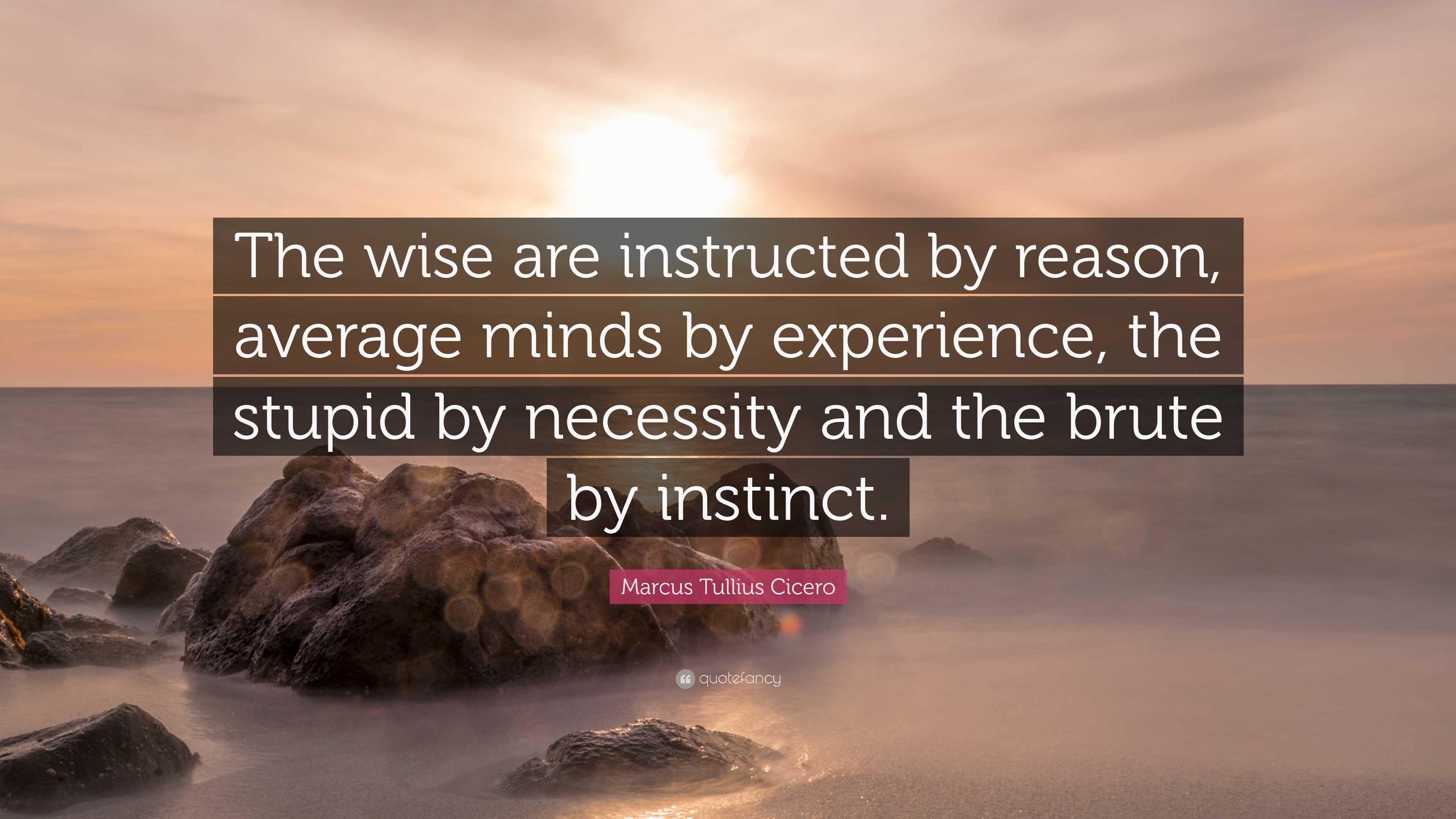 Marcus Tullius Cicero Quote: “The wise are instructed by reason ...