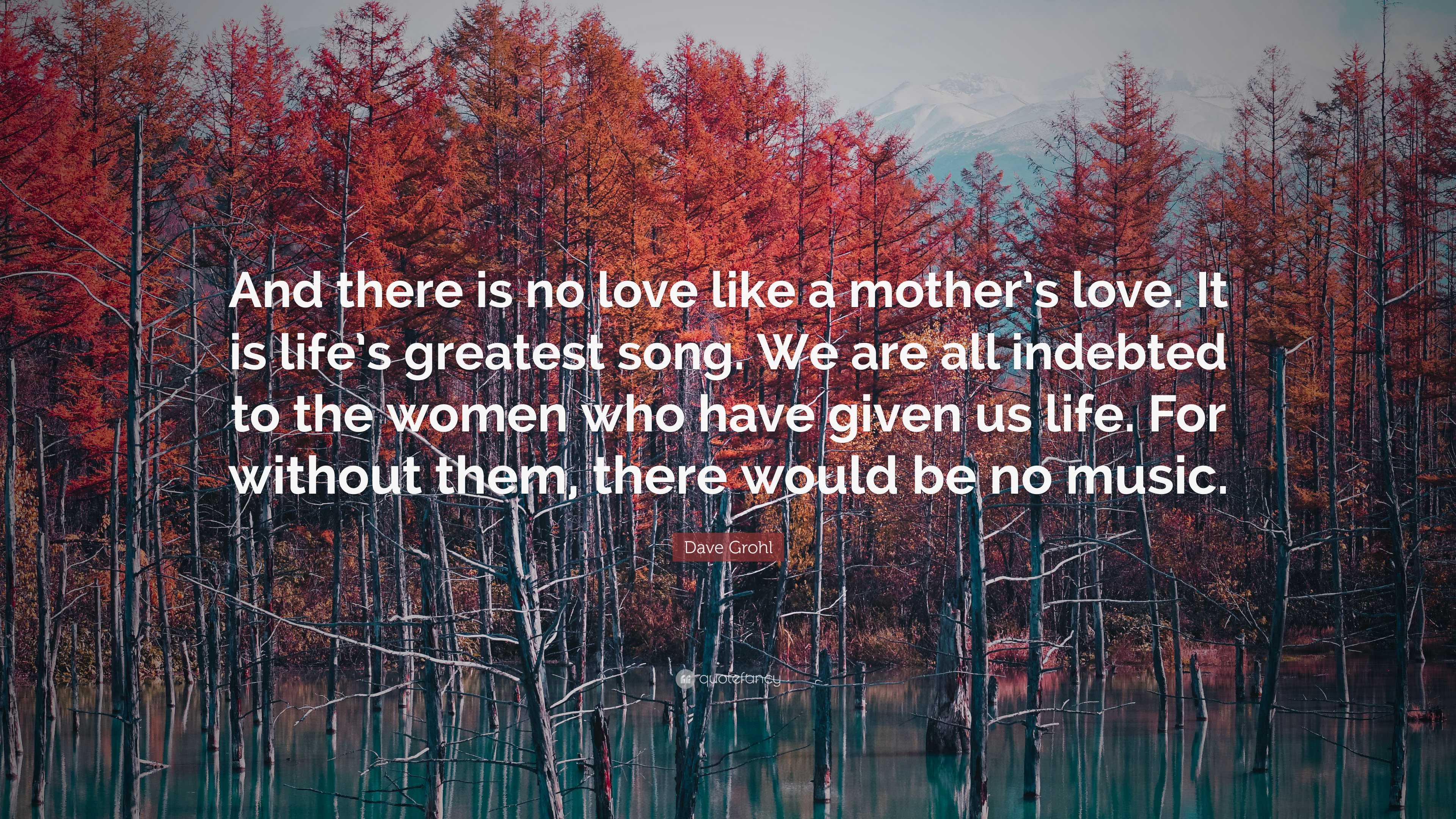 Dave Grohl Quote: “And there is no love like a mother’s love. It is ...