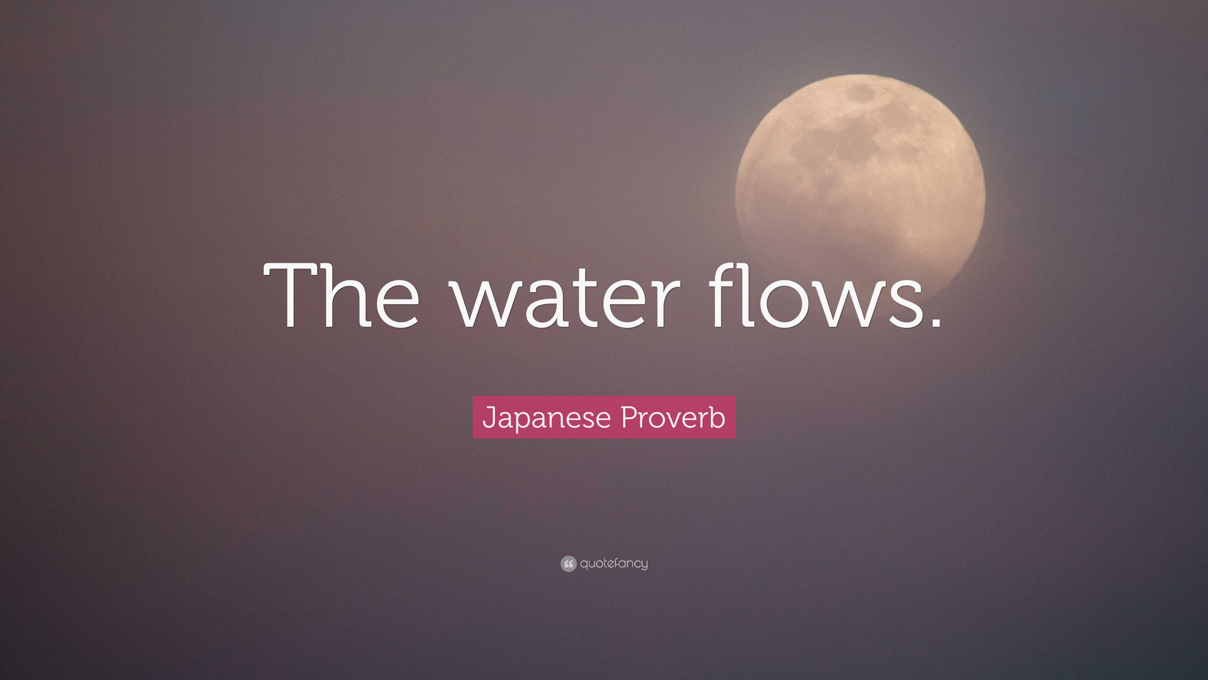 Japanese Proverb Quote: “The water flows.”