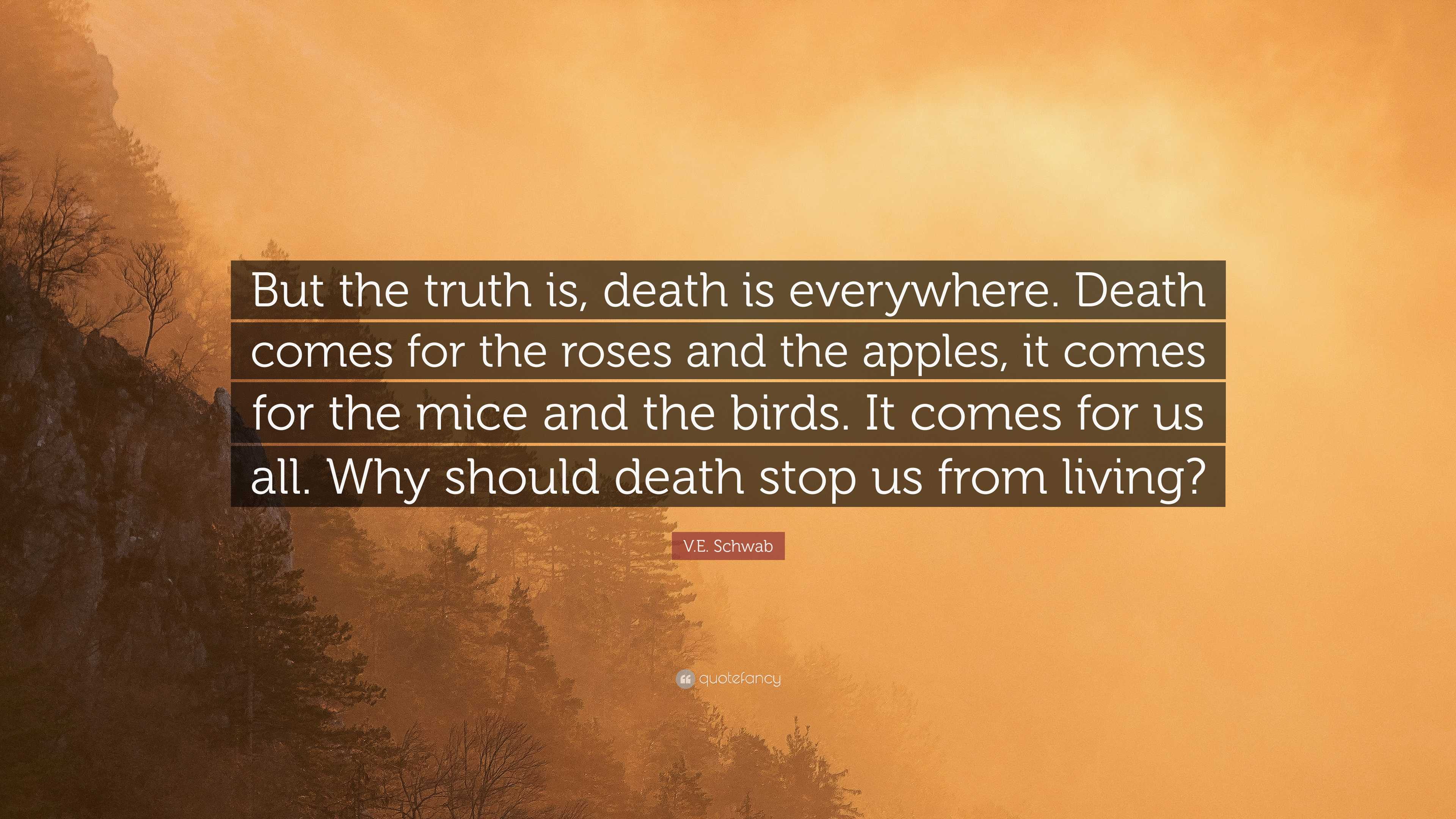 V.E. Schwab Quote: “But the truth is, death is everywhere. Death comes ...