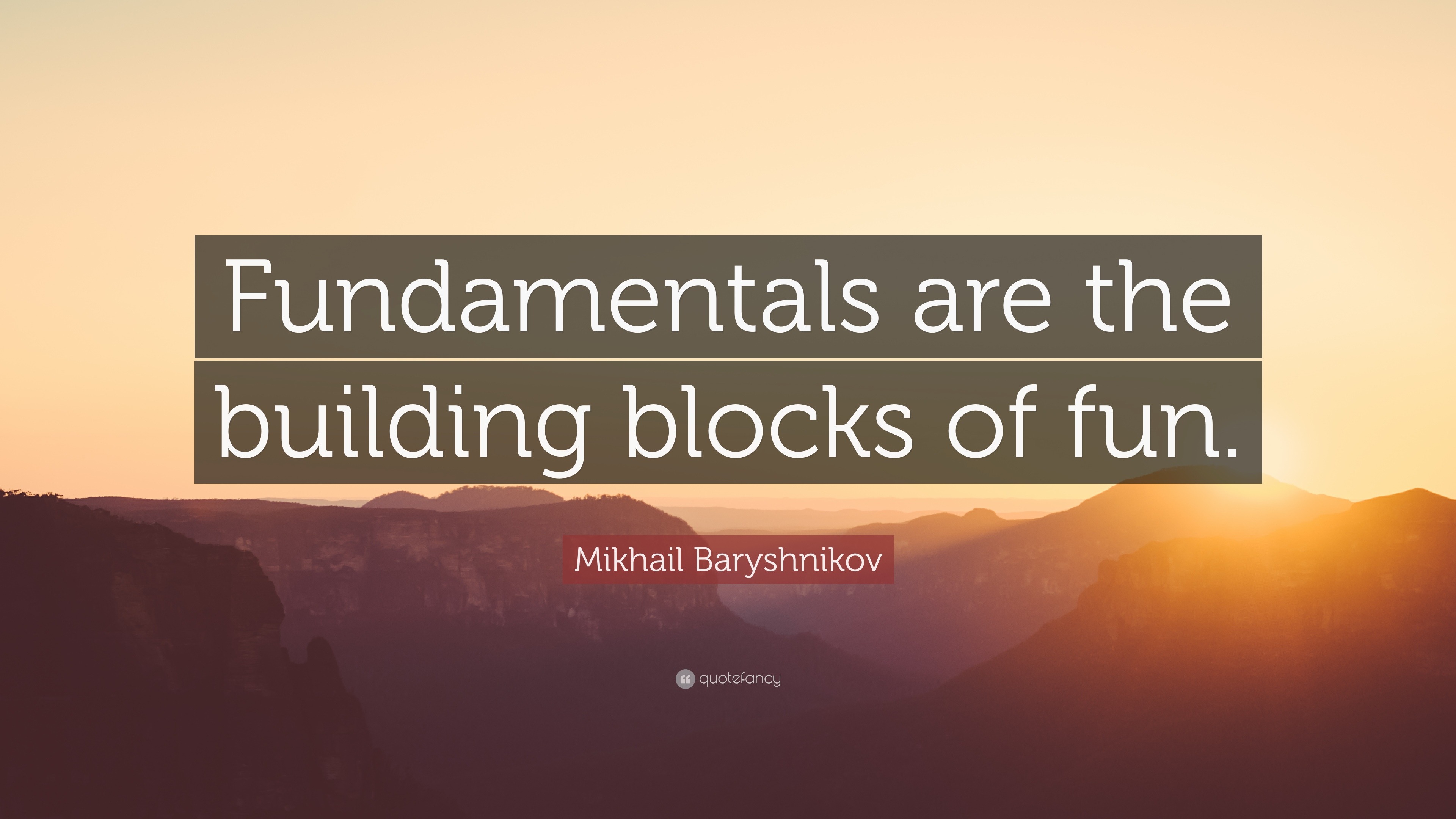 Mikhail Baryshnikov Quote: “Fundamentals are the building blocks of fun.”