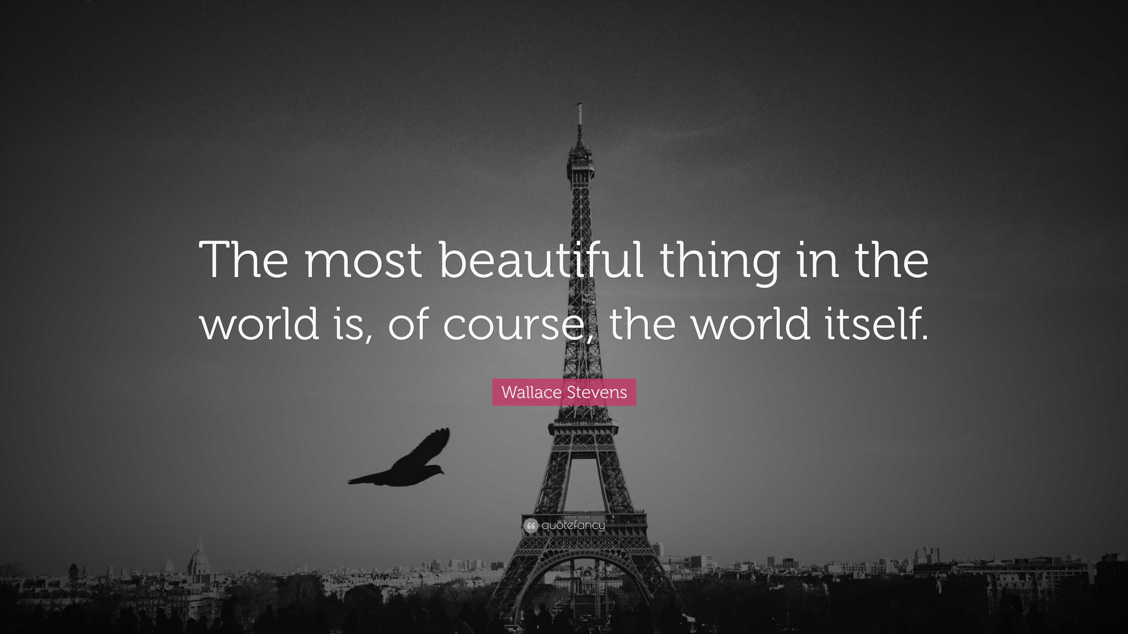 Wallace Stevens Quote: “The most beautiful thing in the world is, of ...