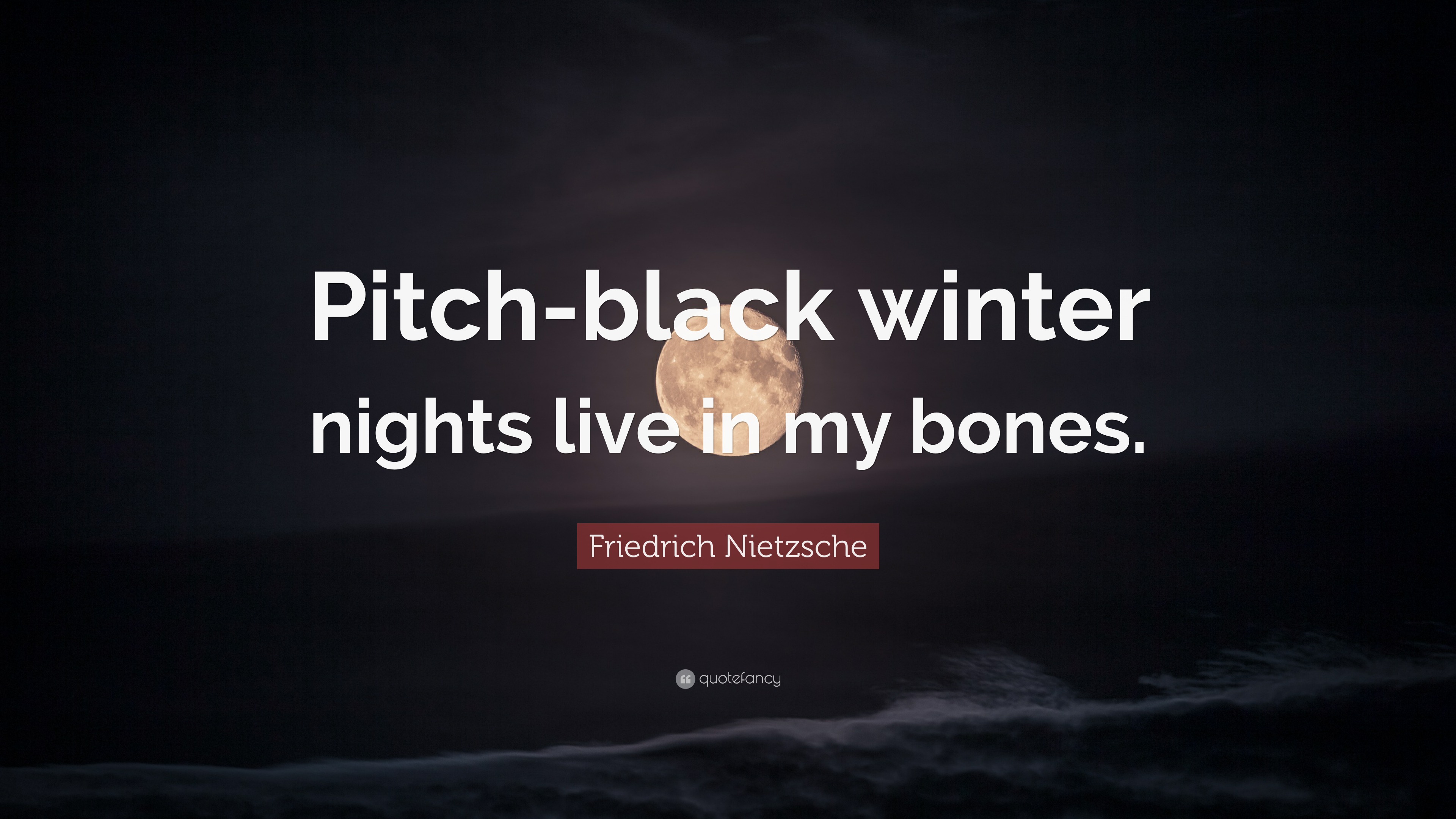 Friedrich Nietzsche Quote: “Pitch-black winter nights live in my bones.”