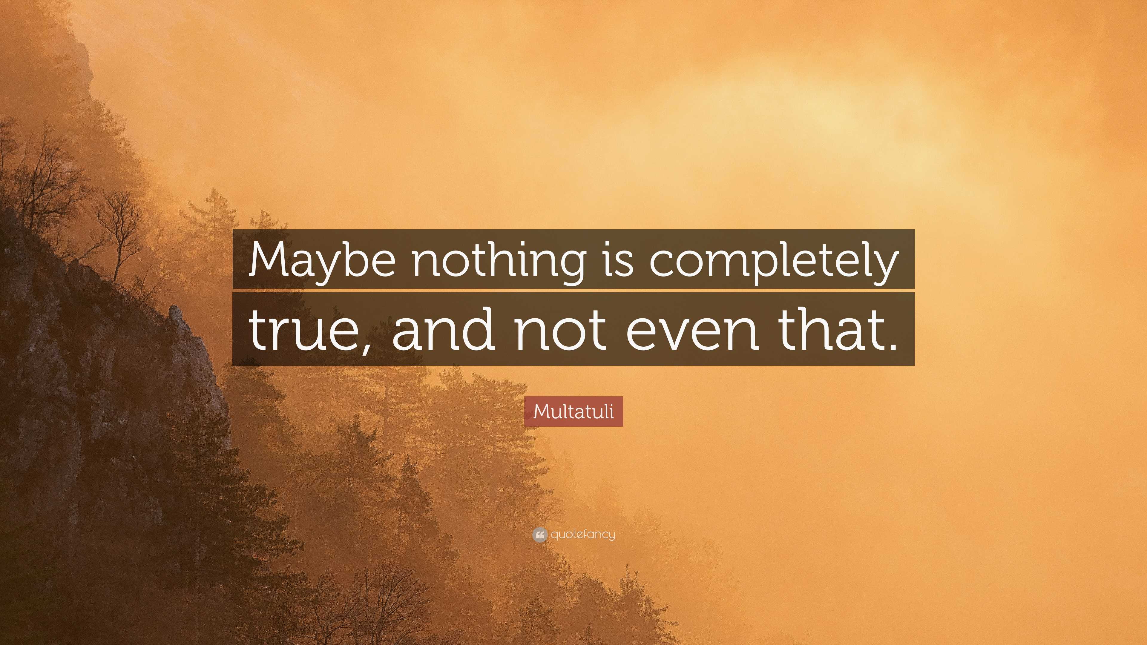 Multatuli Quote: “Maybe nothing is completely true, and not even that.”