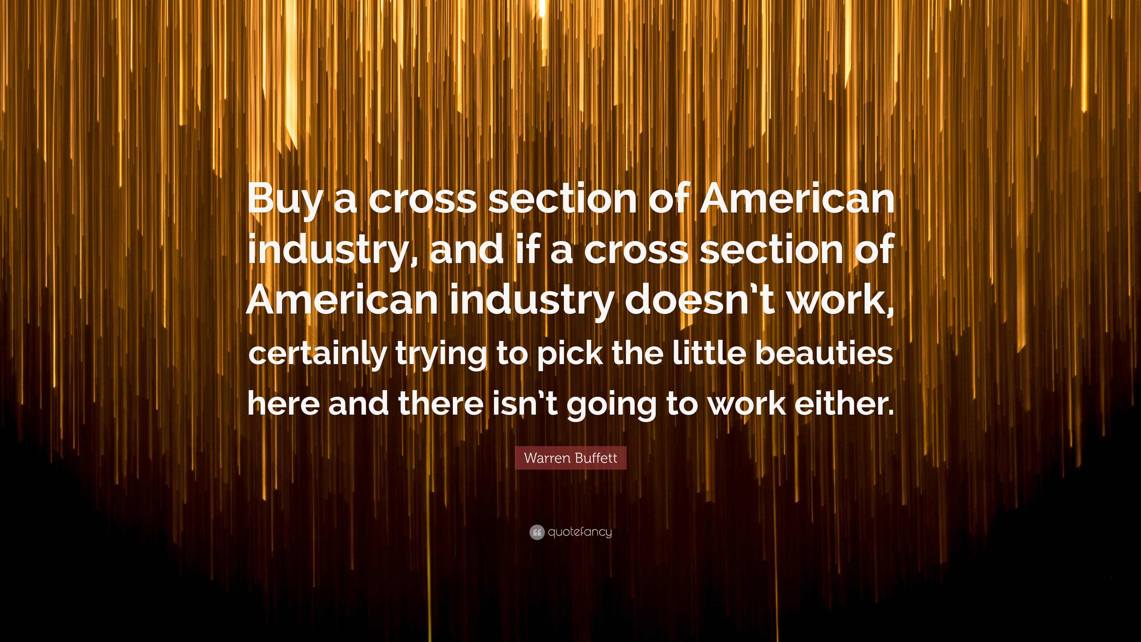 Warren Buffett Quote: “Buy a cross section of American industry, and if ...