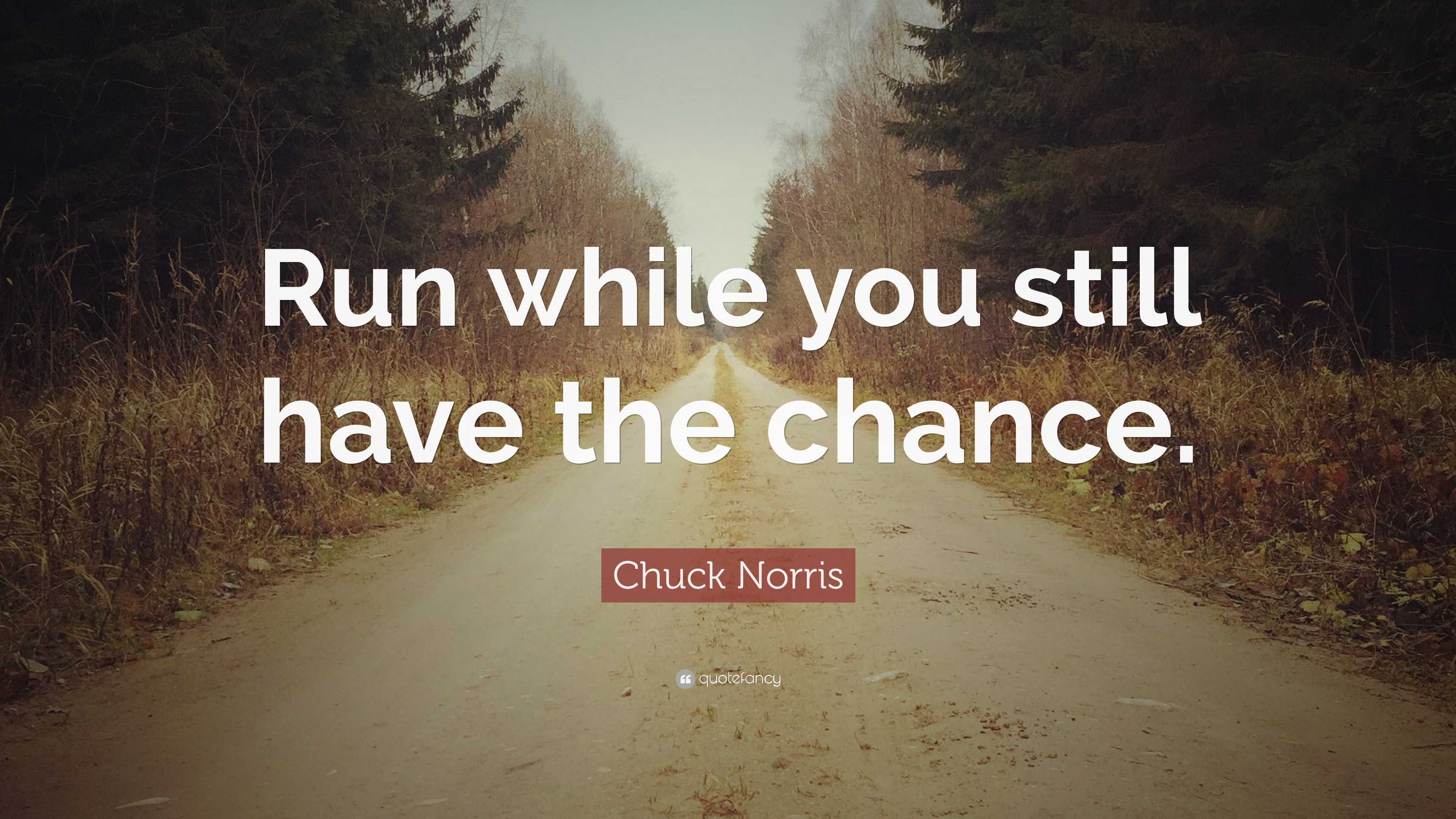 Chuck Norris Quote: “Run while you still have the chance.”