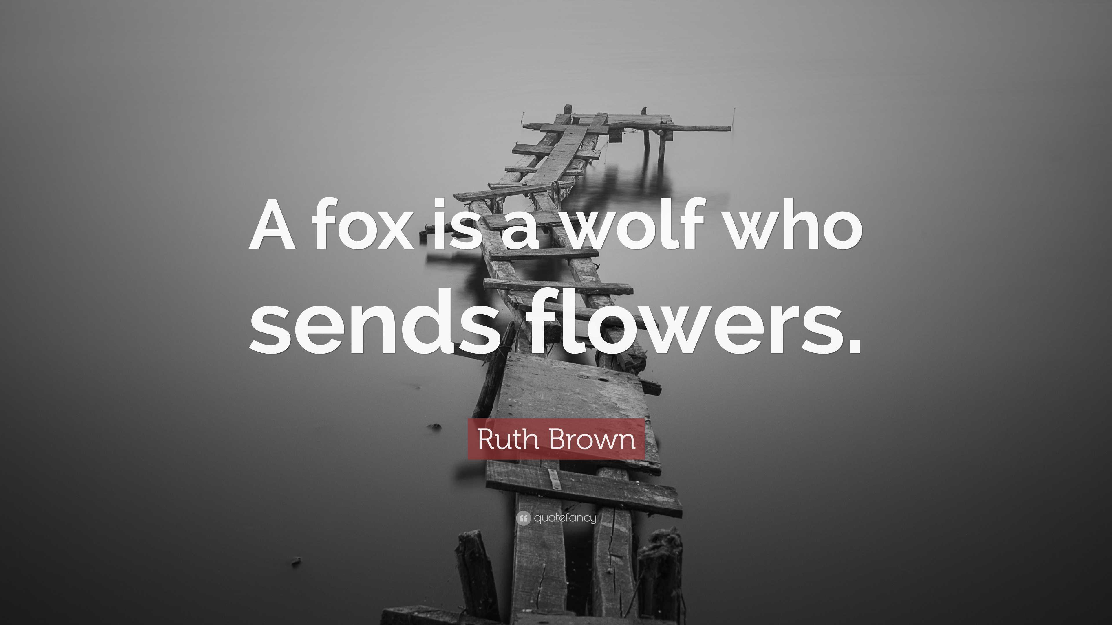 Ruth Brown Quote: “A fox is a wolf who sends flowers.”