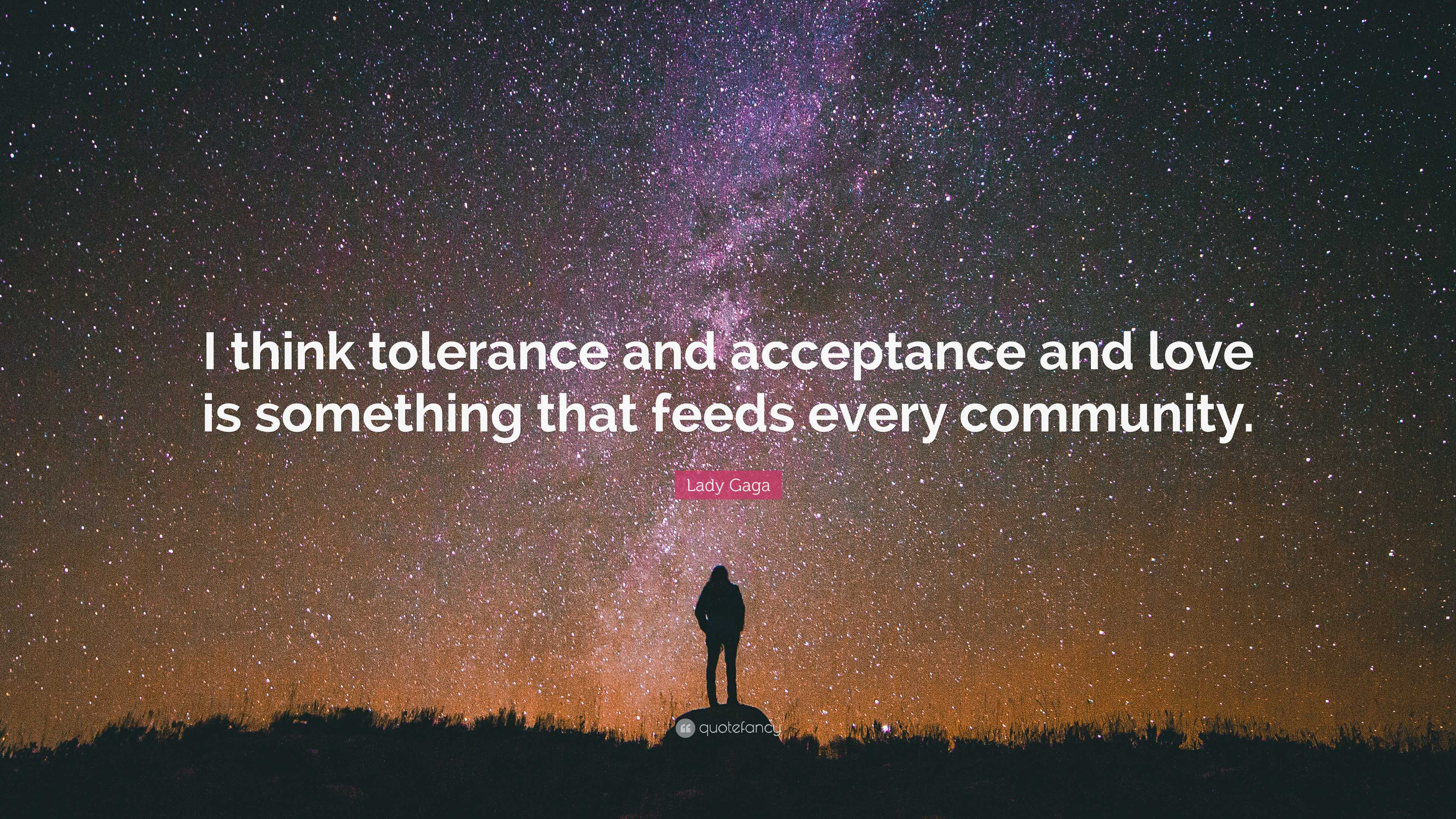 Lady Gaga Quote: “I think tolerance and acceptance and love is ...