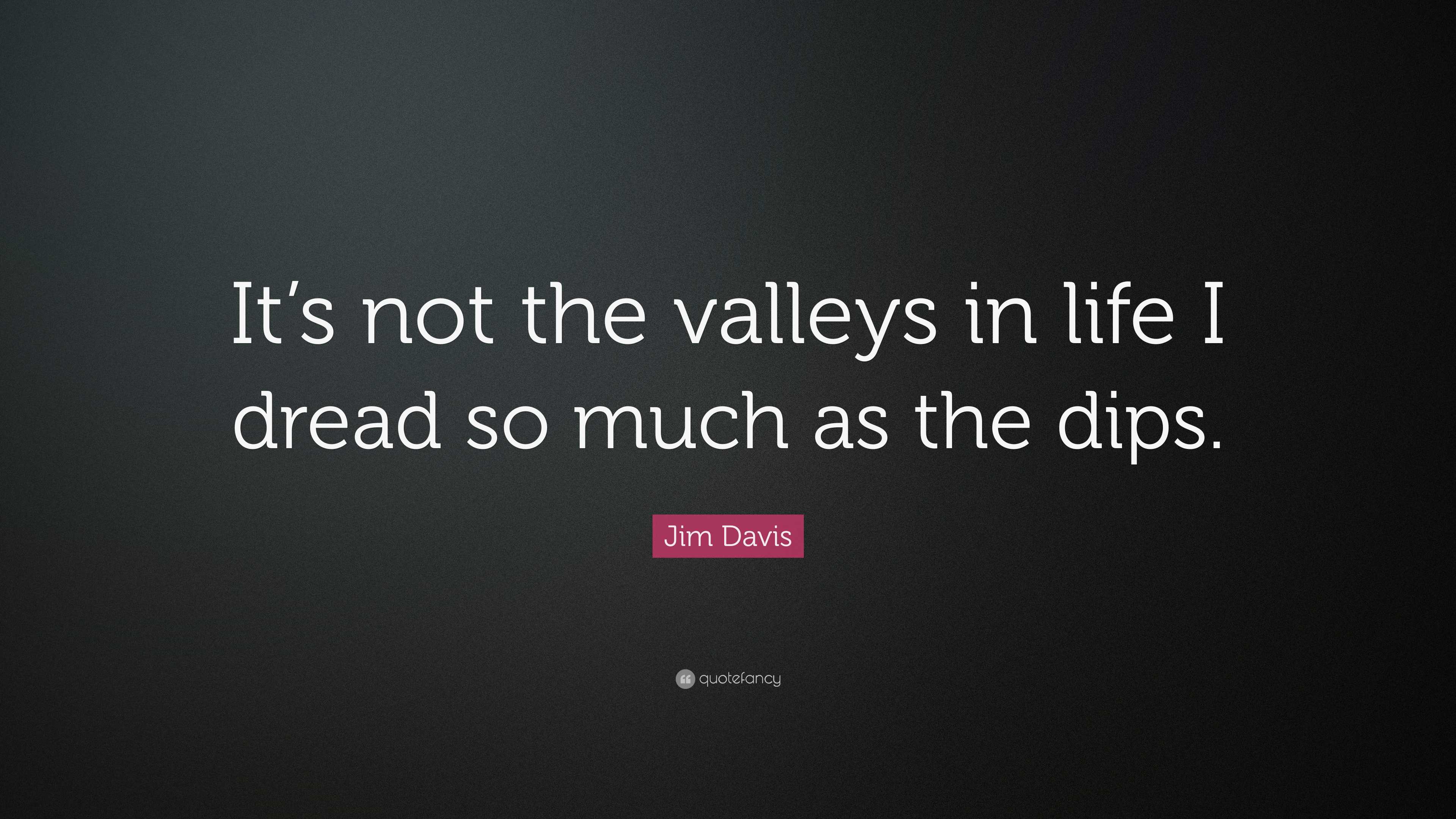 Jim Davis Quote: “It’s not the valleys in life I dread so much as the ...