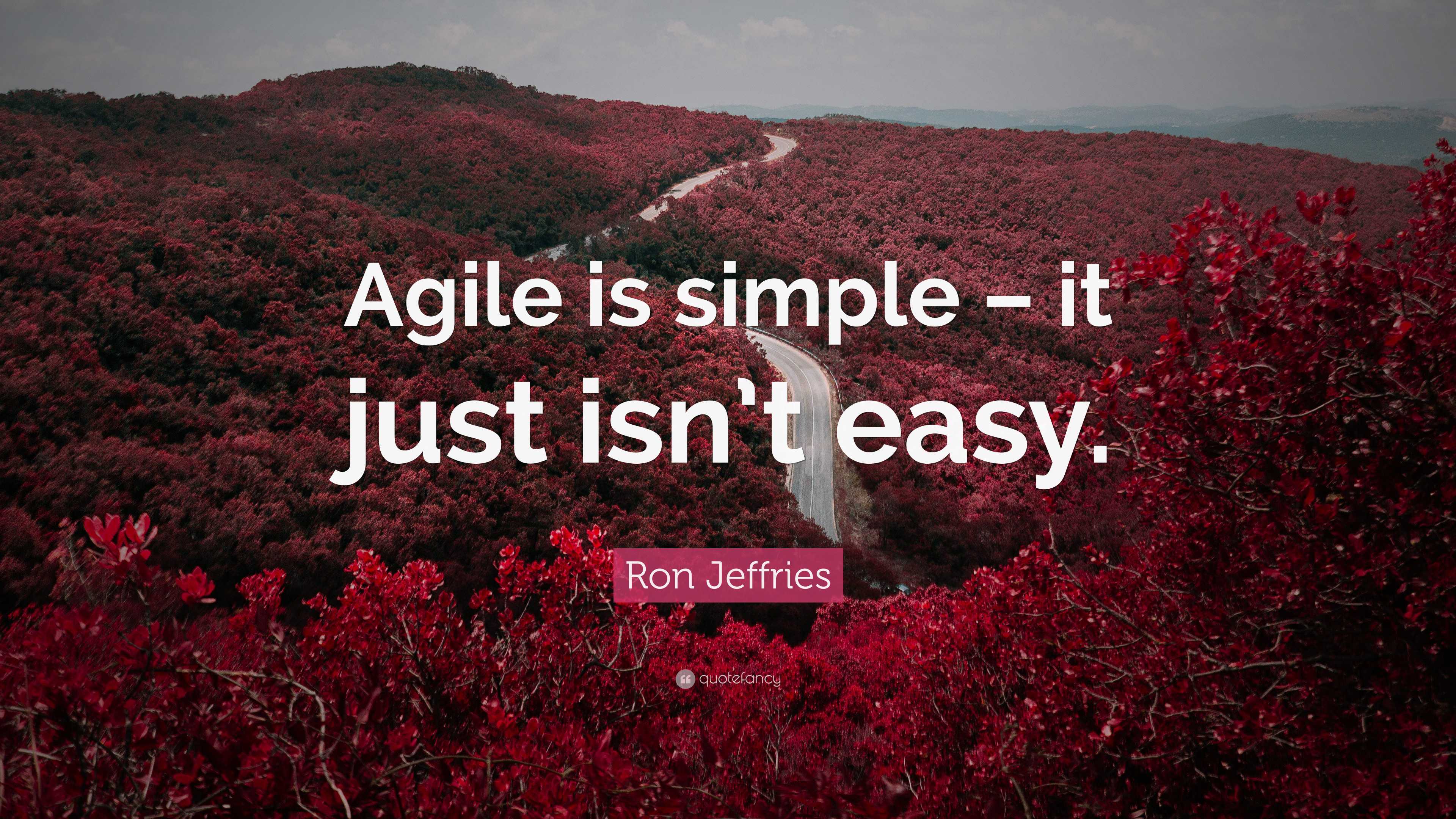 Ron Jeffries Quote: “Agile is simple – it just isn’t easy.”