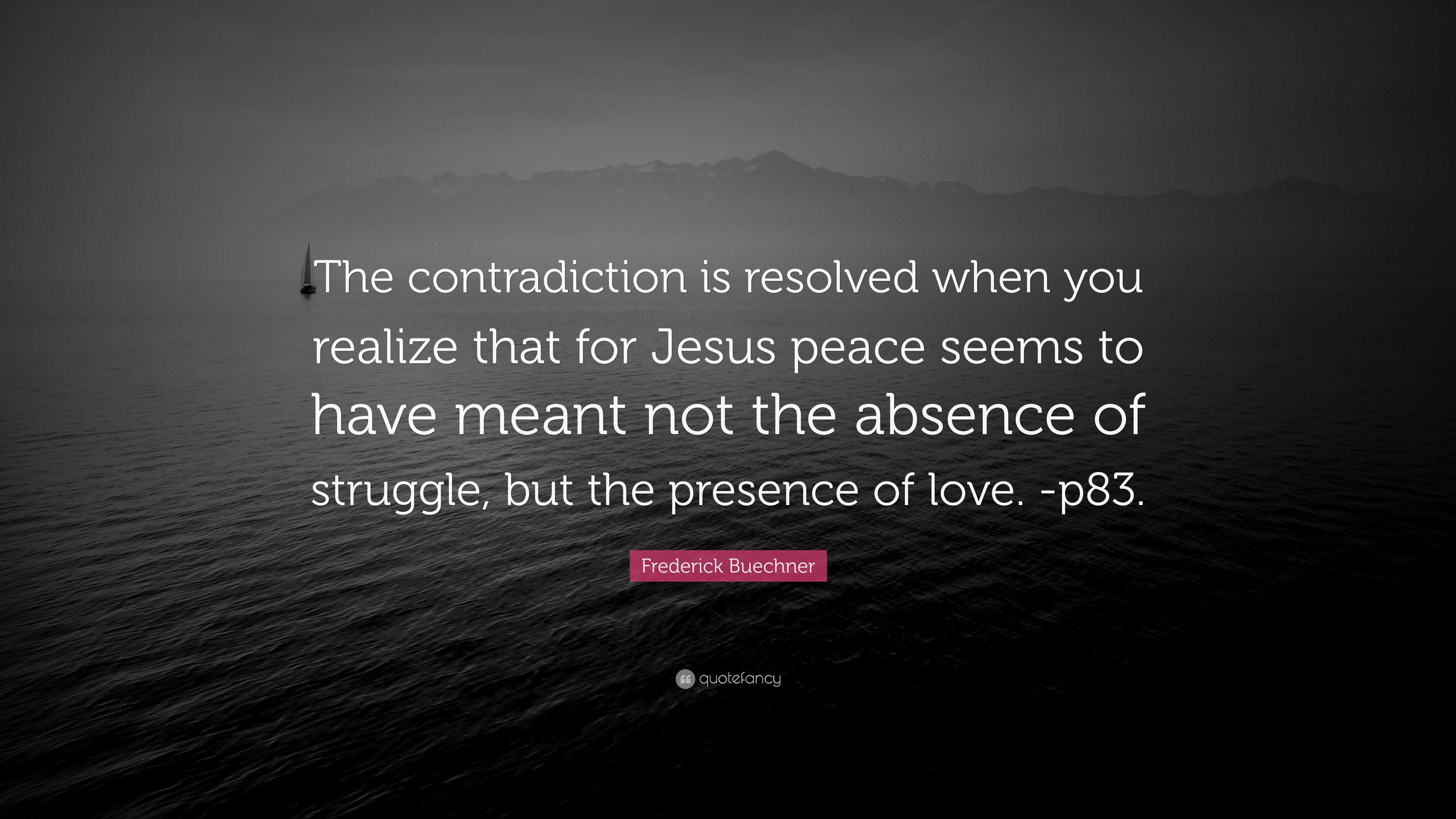 Frederick Buechner Quote: “The contradiction is resolved when you ...