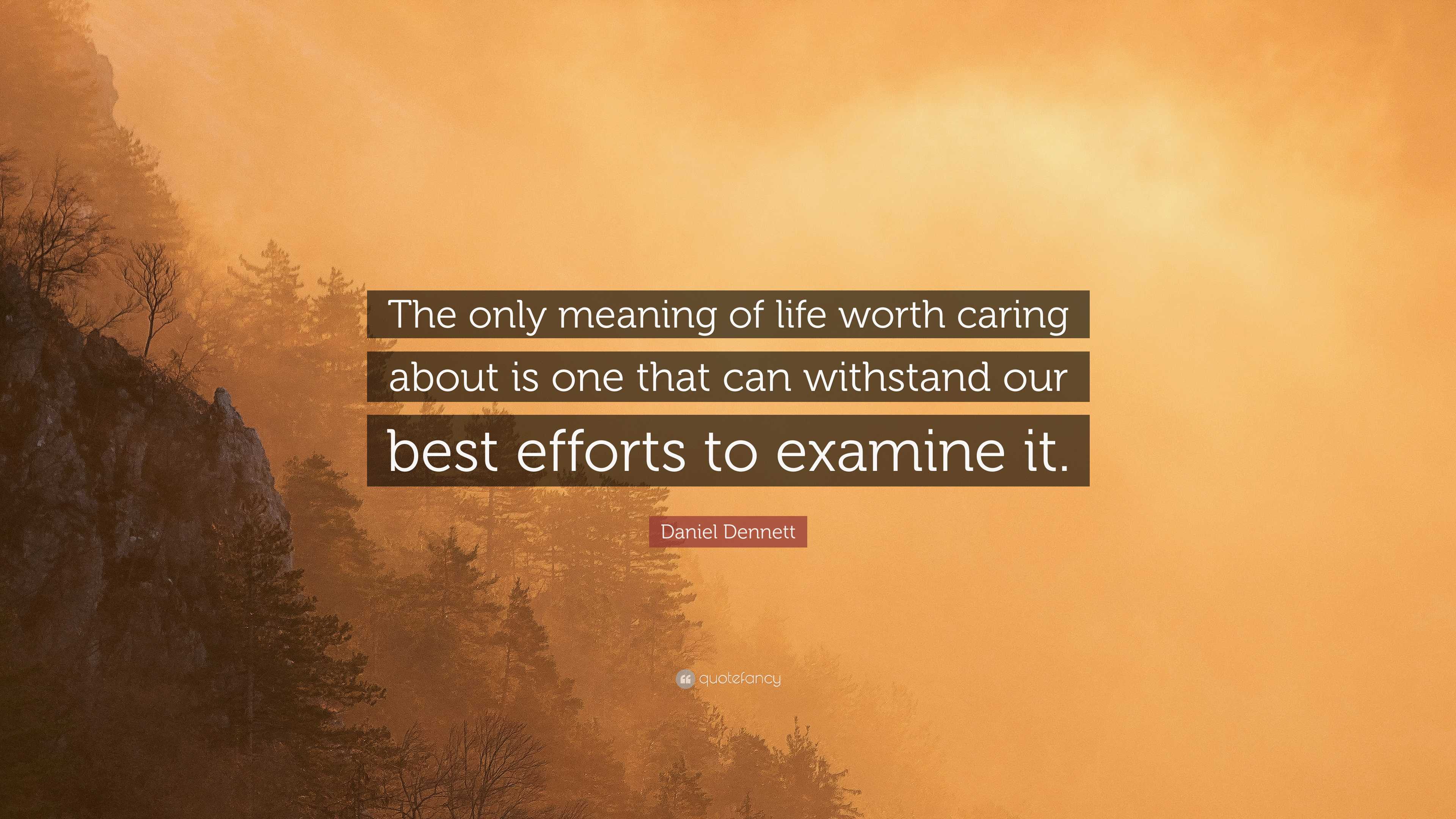 Daniel Dennett Quote: “The only meaning of life worth caring about is ...