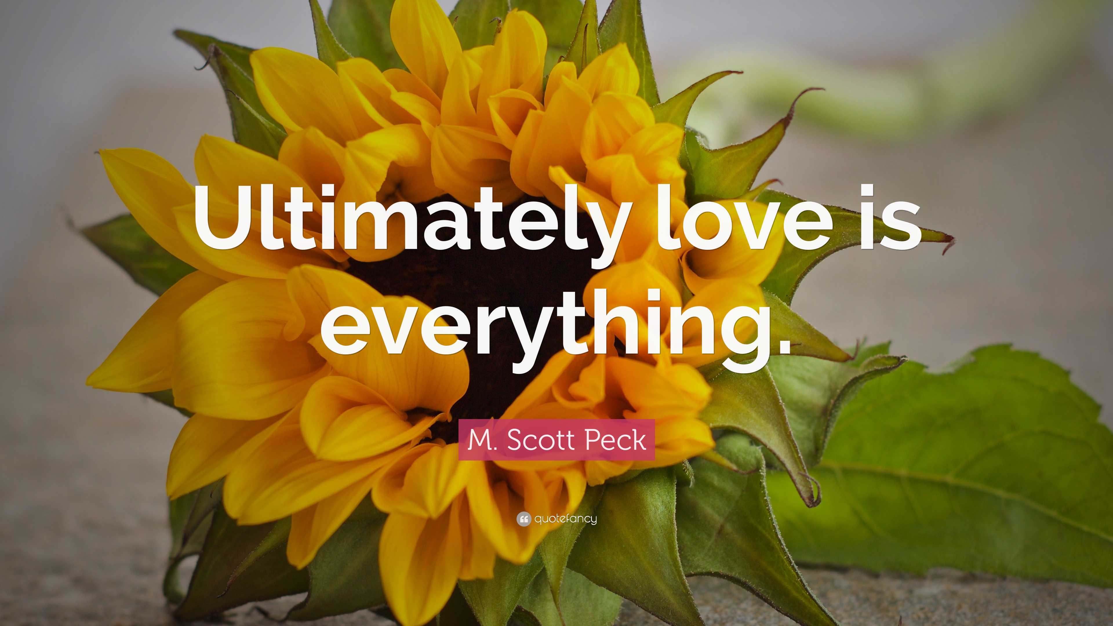 M. Scott Peck Quote: “Ultimately love is everything.”