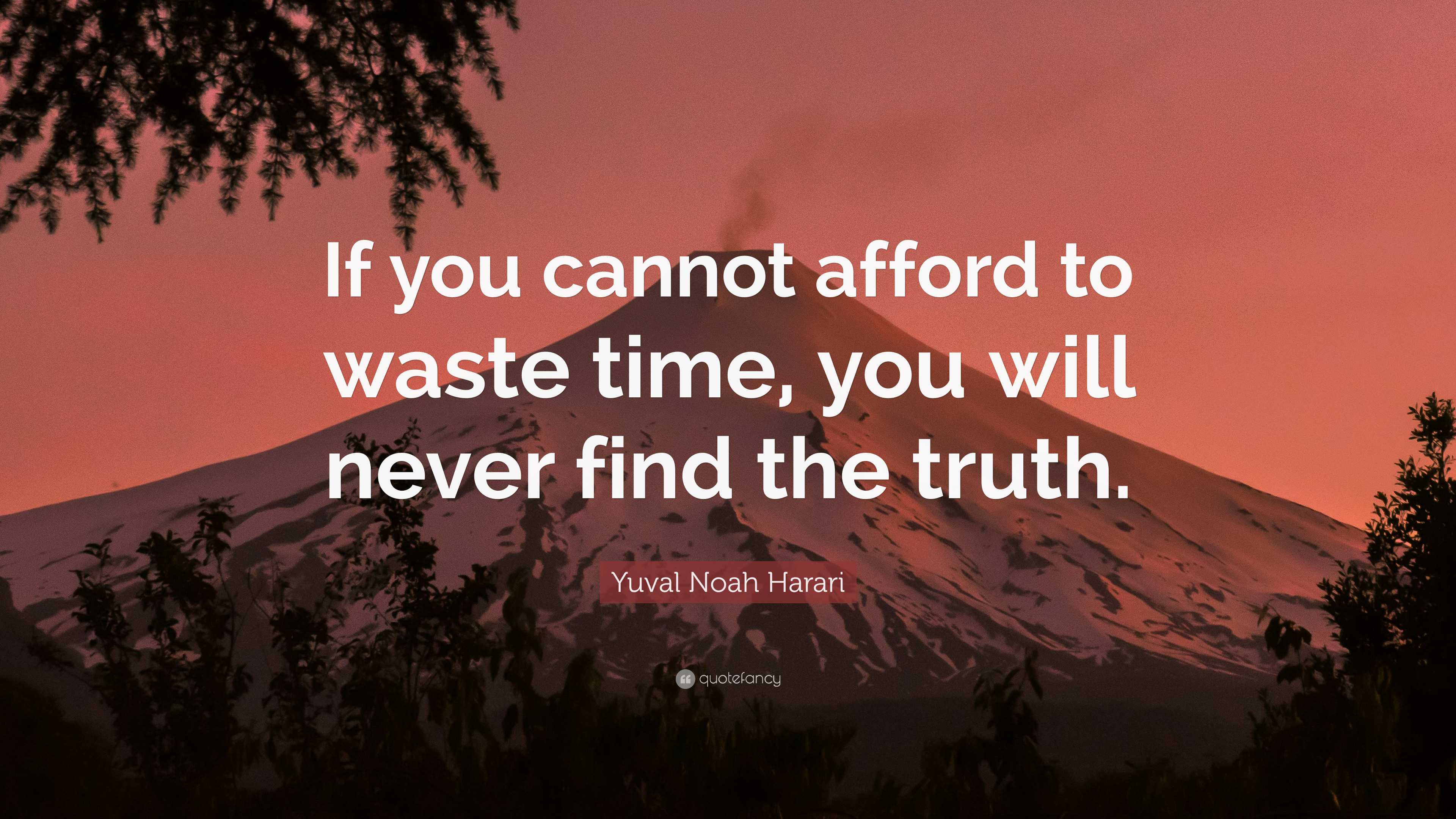Yuval Noah Harari Quote: “If you cannot afford to waste time, you will ...