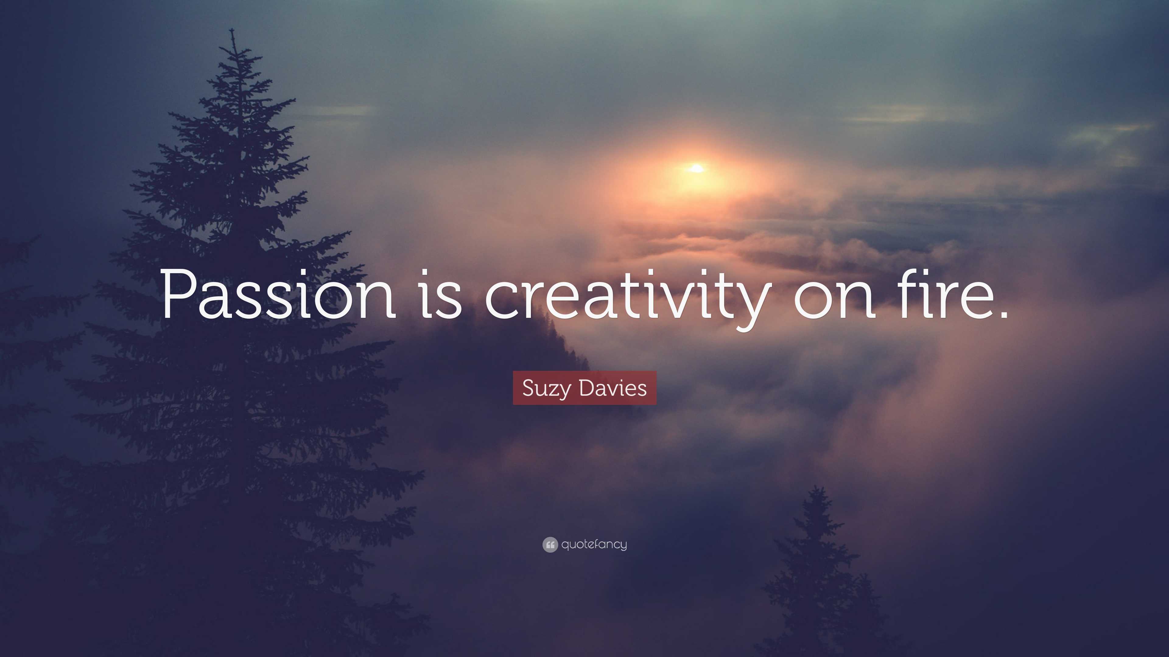 Suzy Davies Quote: “Passion is creativity on fire.”