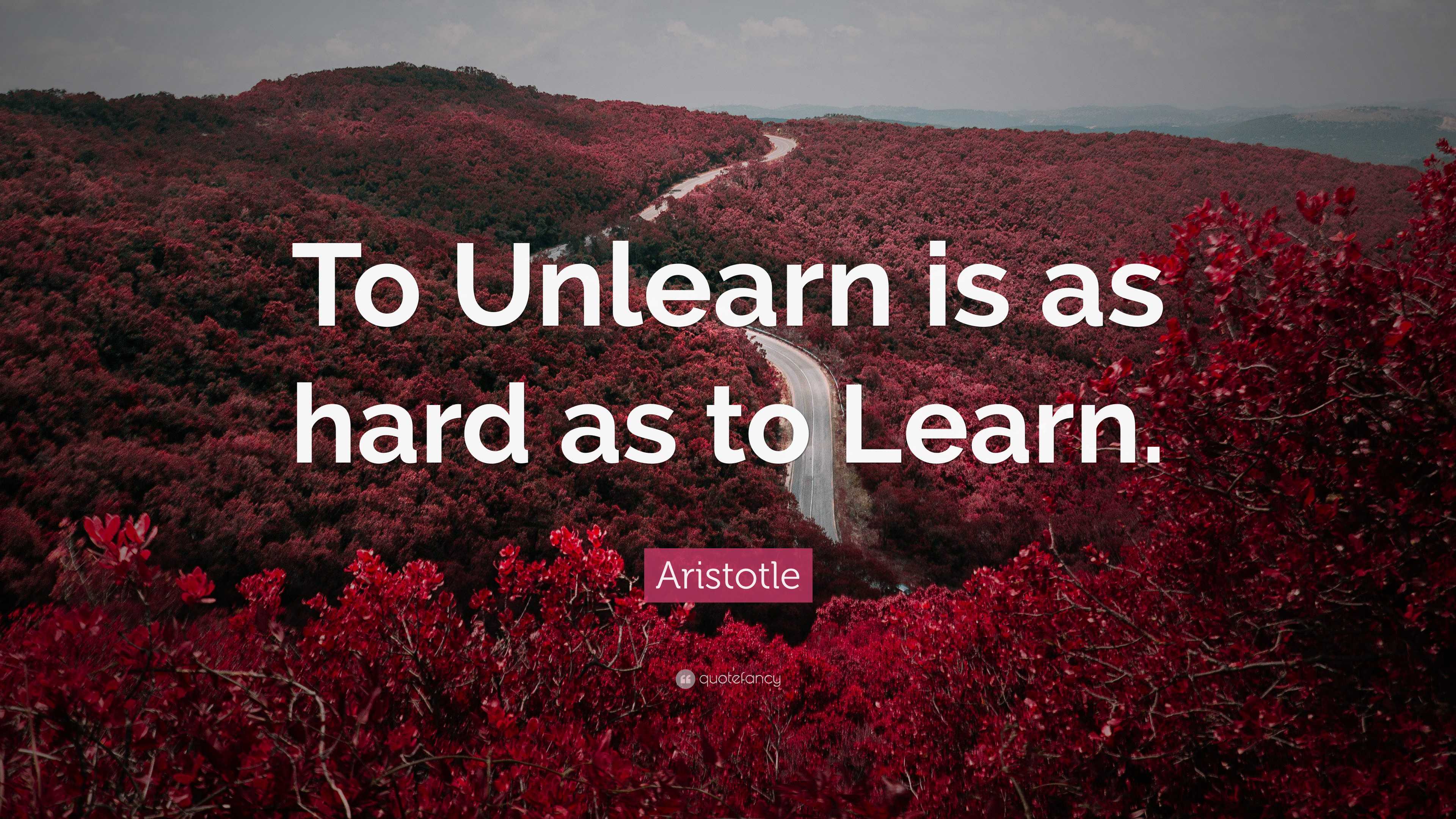 Aristotle Quote: “To Unlearn is as hard as to Learn.”
