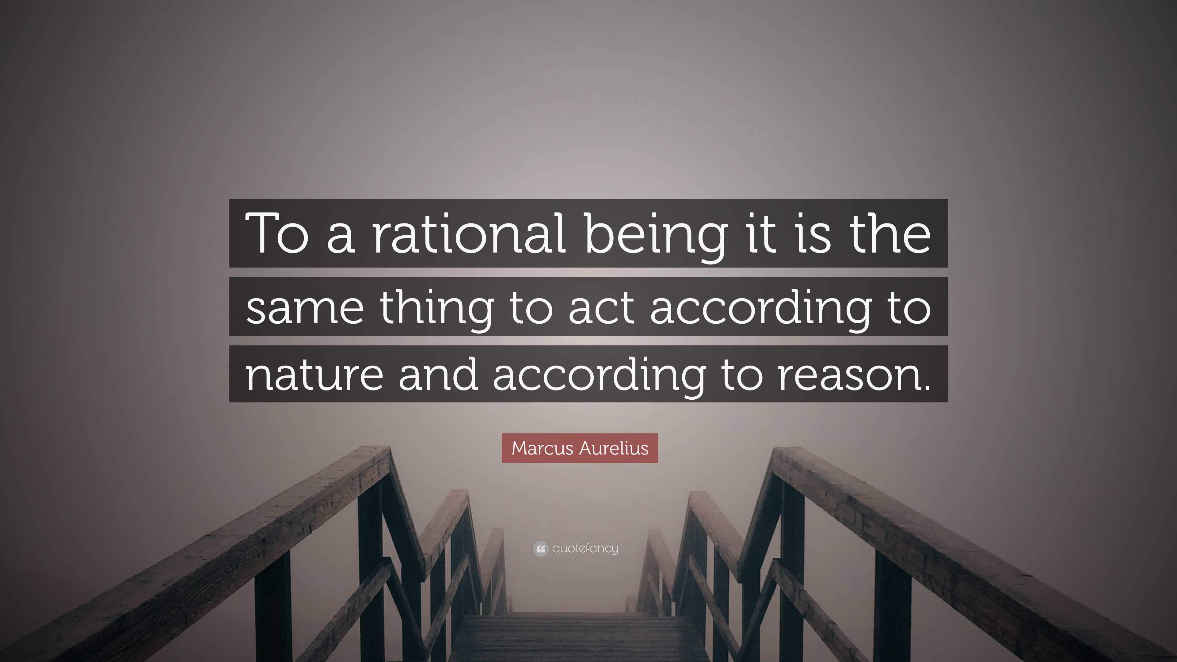 Marcus Aurelius Quote: “To a rational being it is the same thing to act ...