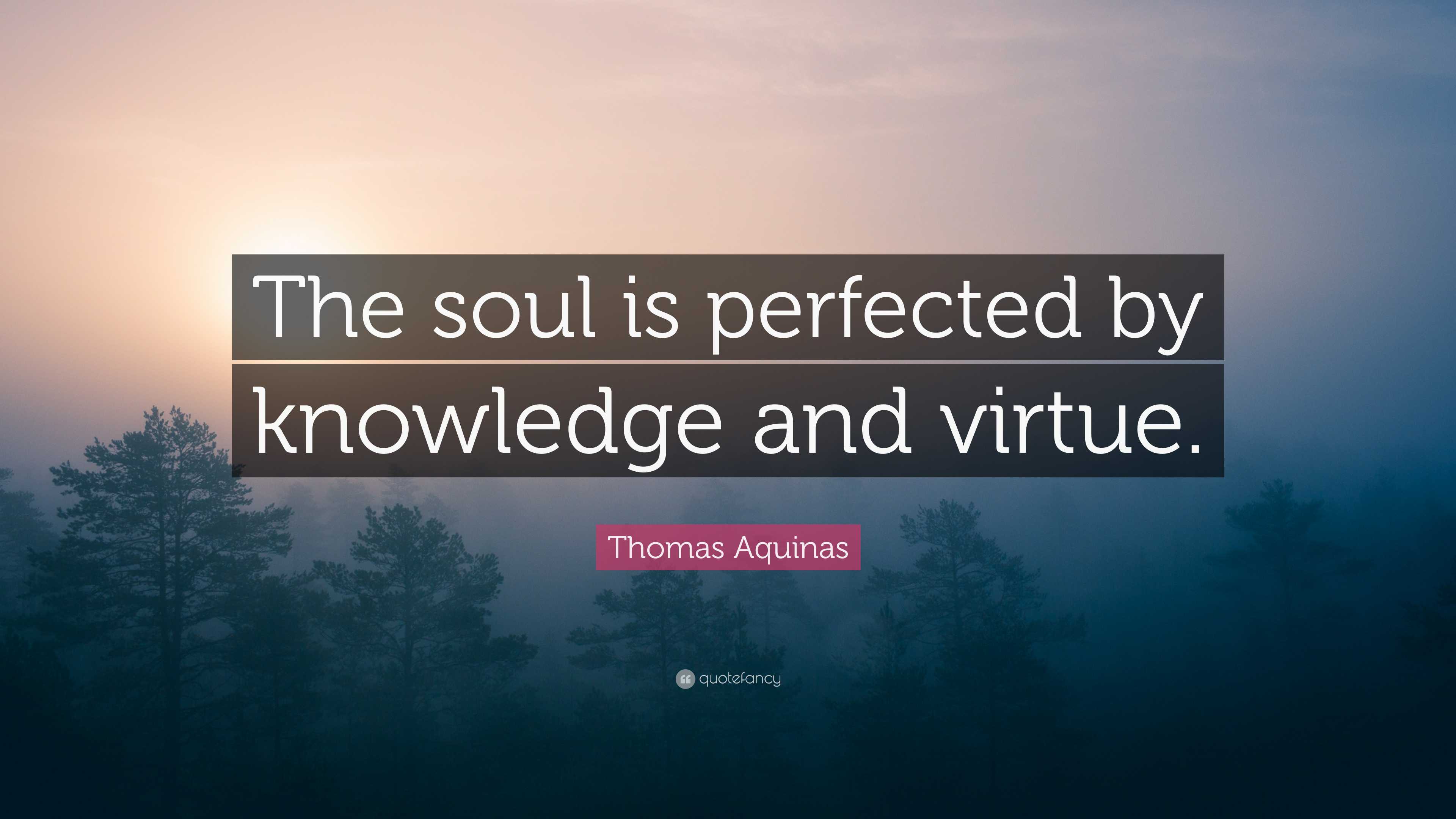 Thomas Aquinas Quote: “The soul is perfected by knowledge and virtue.”
